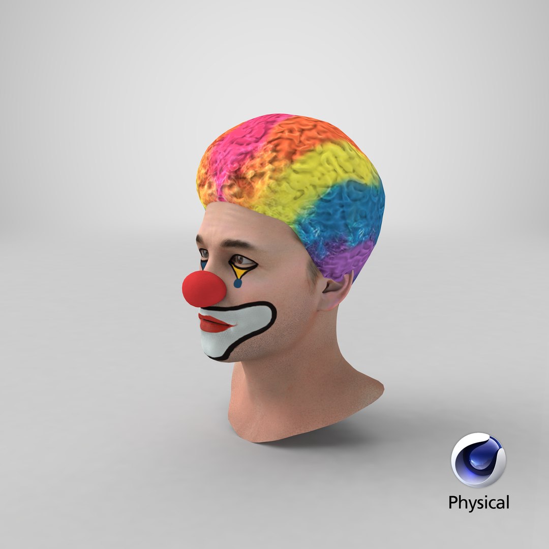 3D man clown head mens - TurboSquid 1587681