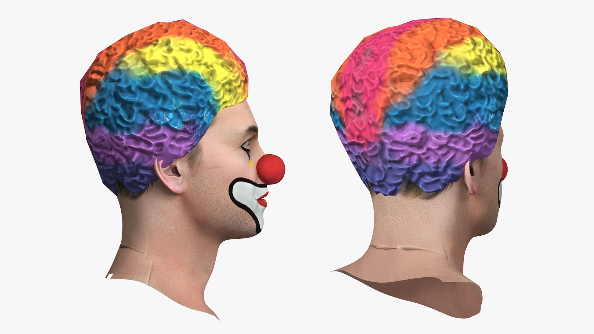 3D Man Clown Head Mens - TurboSquid 1587681