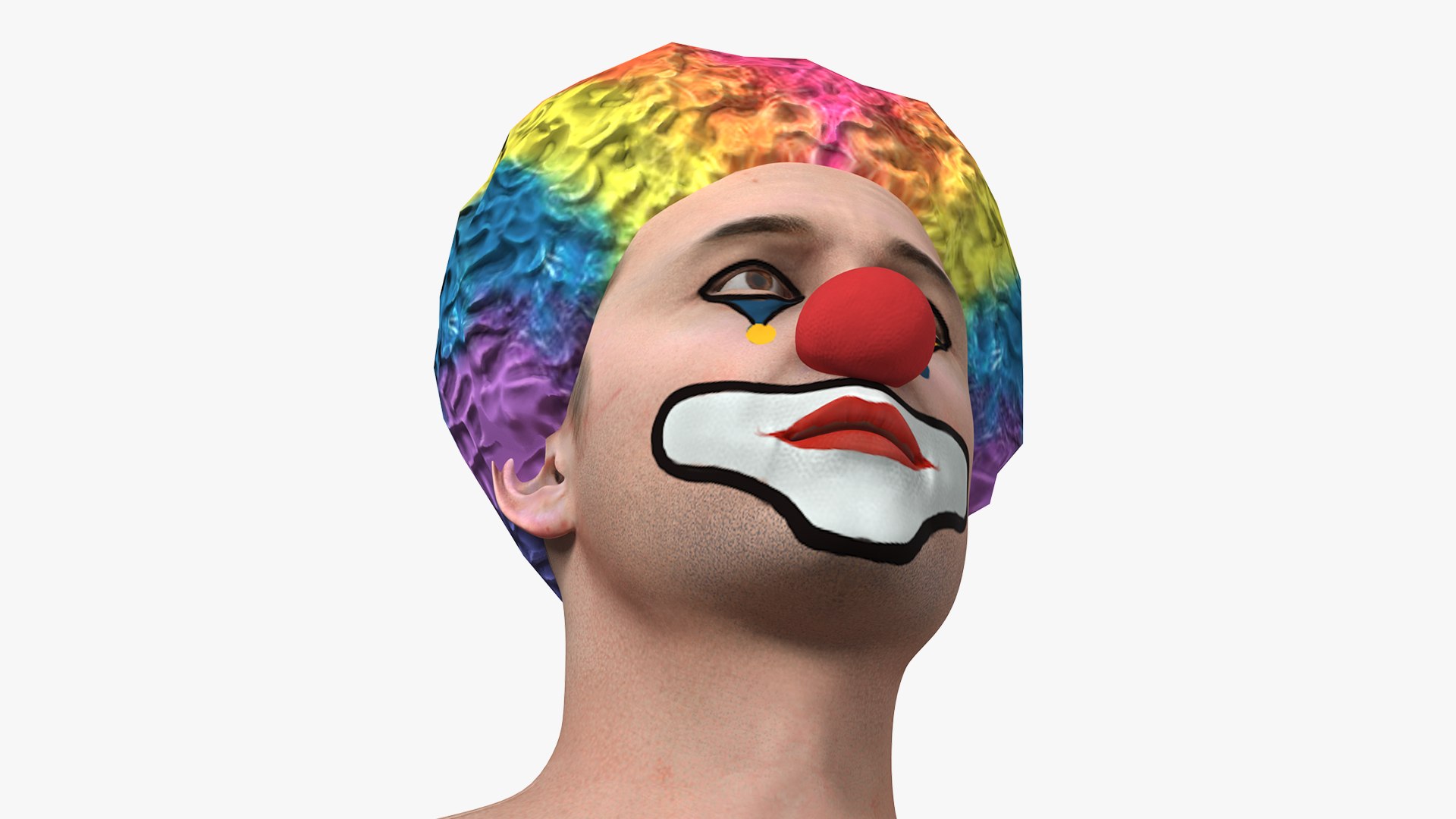 3D Man Clown Head Mens - TurboSquid 1587681