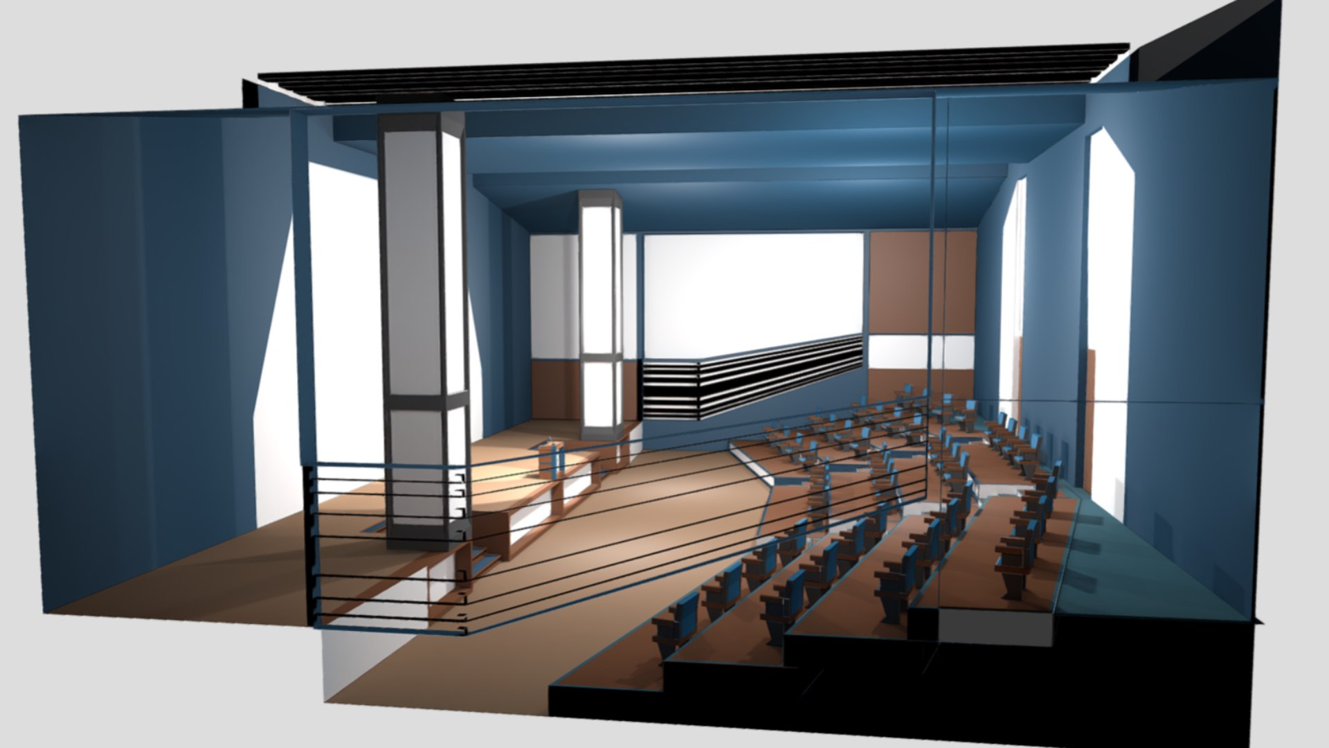 3D School Classroom Auditorium with Stage - TurboSquid 2150482