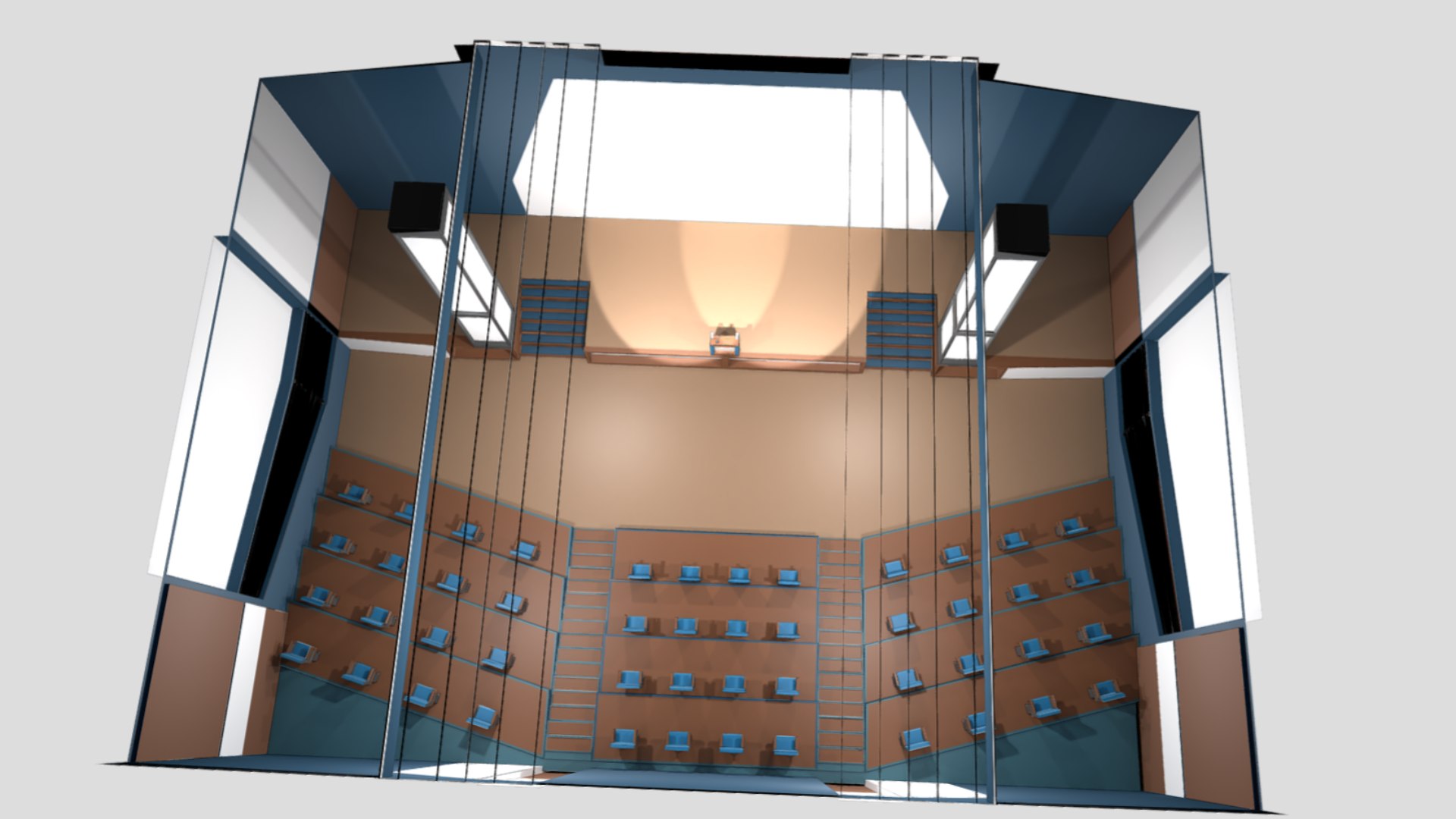 3D School Classroom Auditorium with Stage - TurboSquid 2150482
