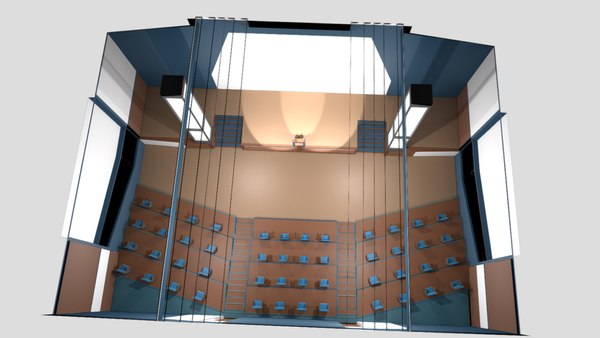 modelo 3d Auditorio del aula escolar con escenario - TurboSquid 2150482