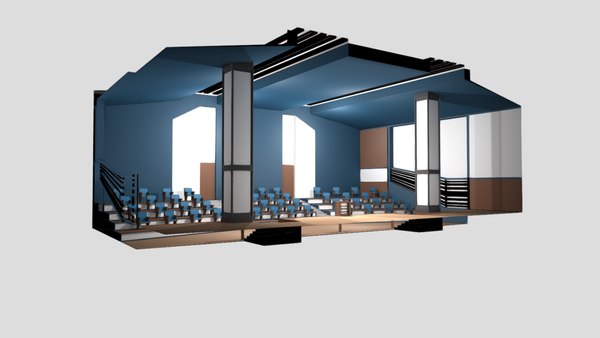 modelo 3d Auditorio del aula escolar con escenario - TurboSquid 2150482