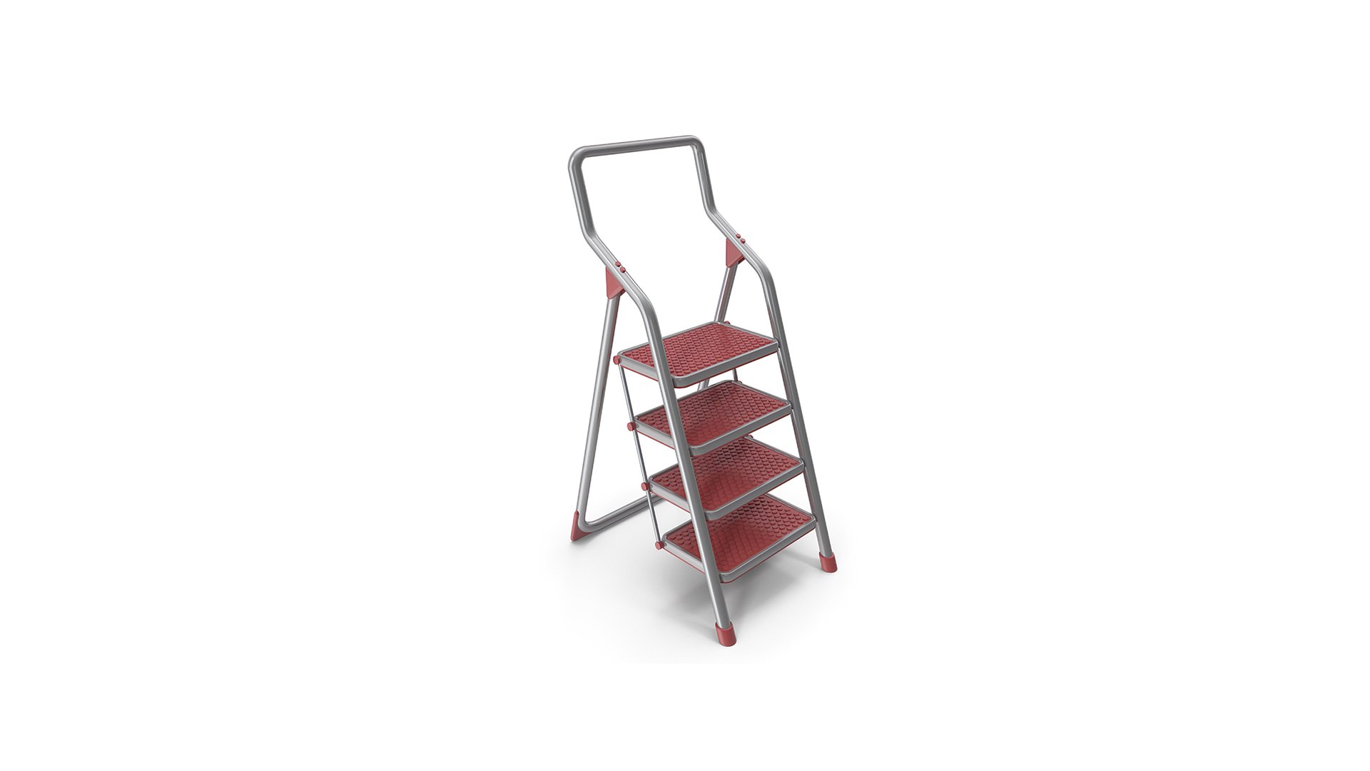 3D 4 Step Aluminum Ladder - TurboSquid 2057745