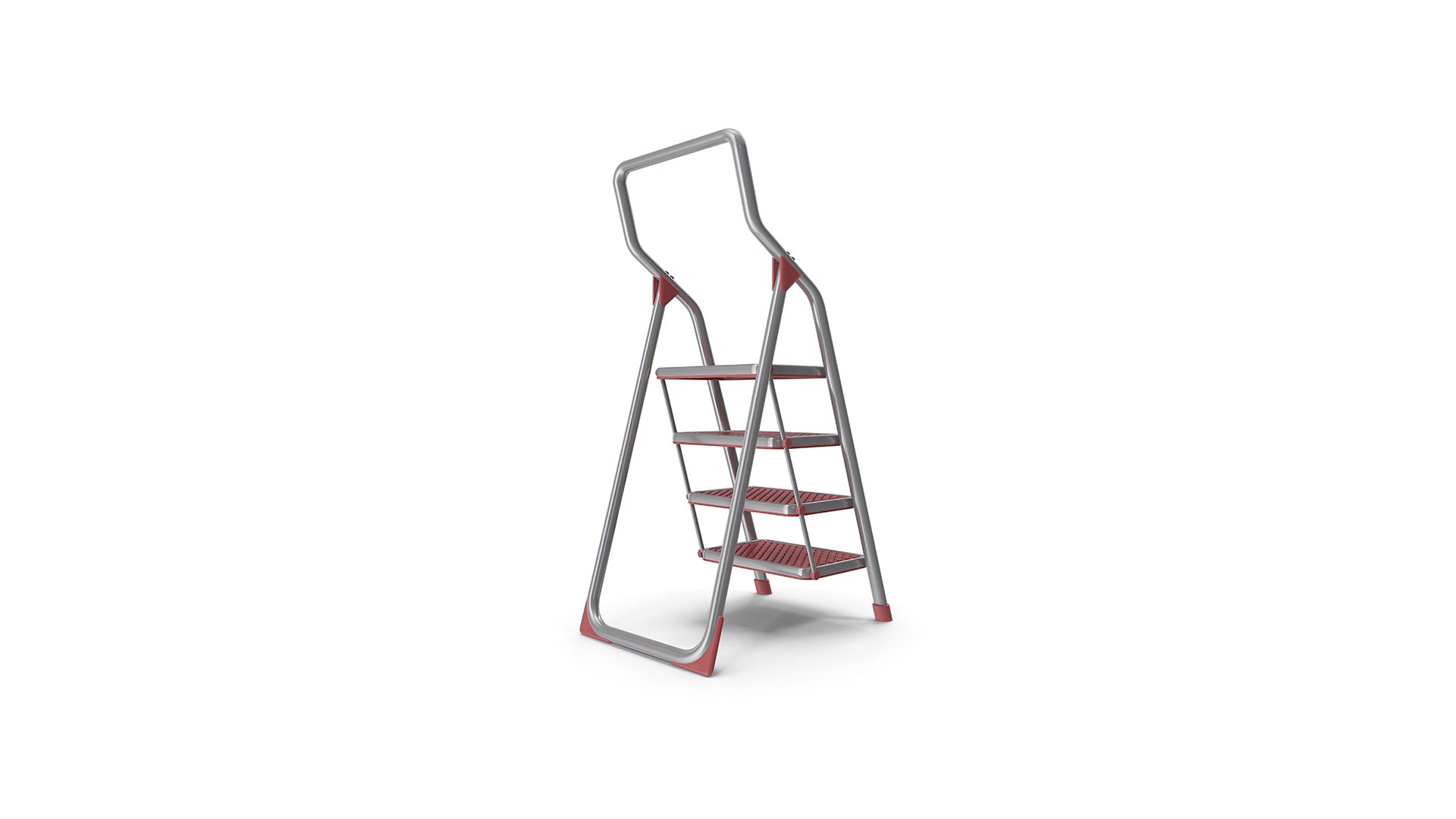3D 4 Step Aluminum Ladder - TurboSquid 2057745