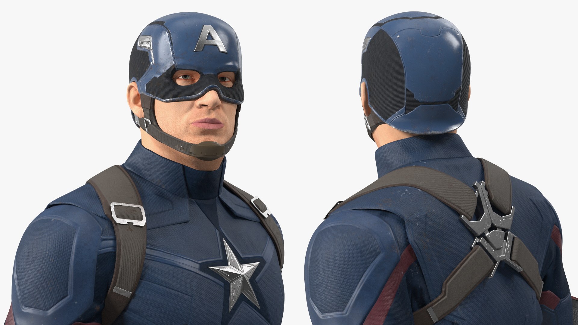 3D model Captain America Standing in Worn Suit - TurboSquid 2042258