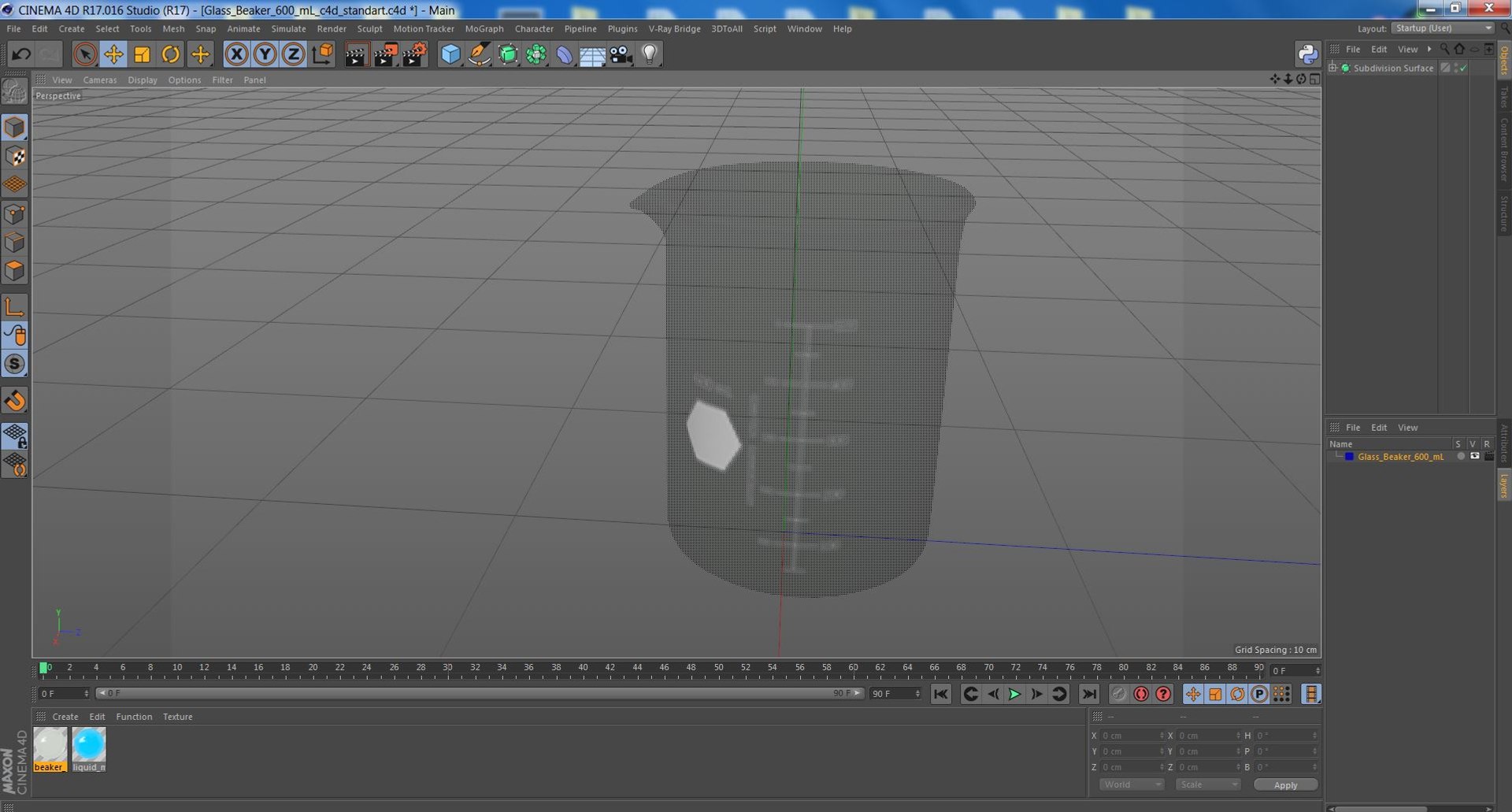 3D Model Glass Beaker 600 ML - TurboSquid 2208737