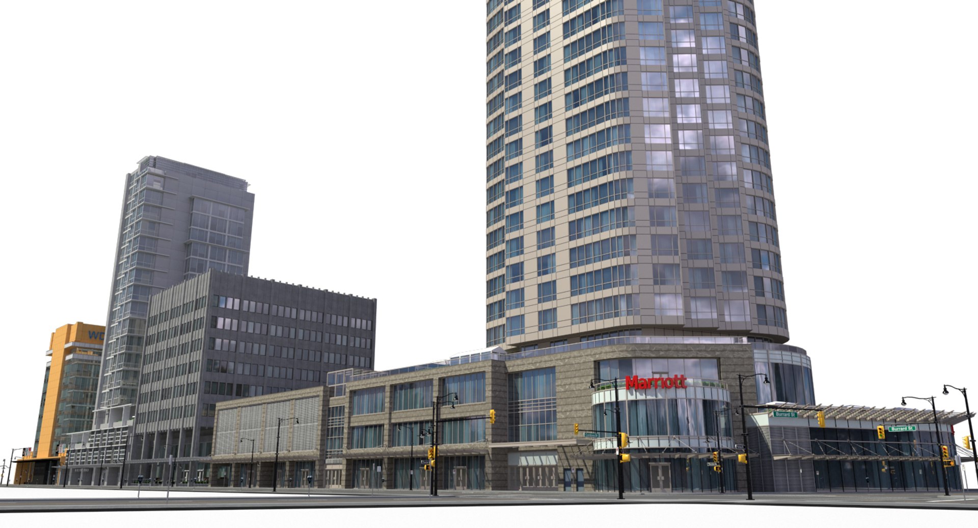 Block Office Buildings 3d Model