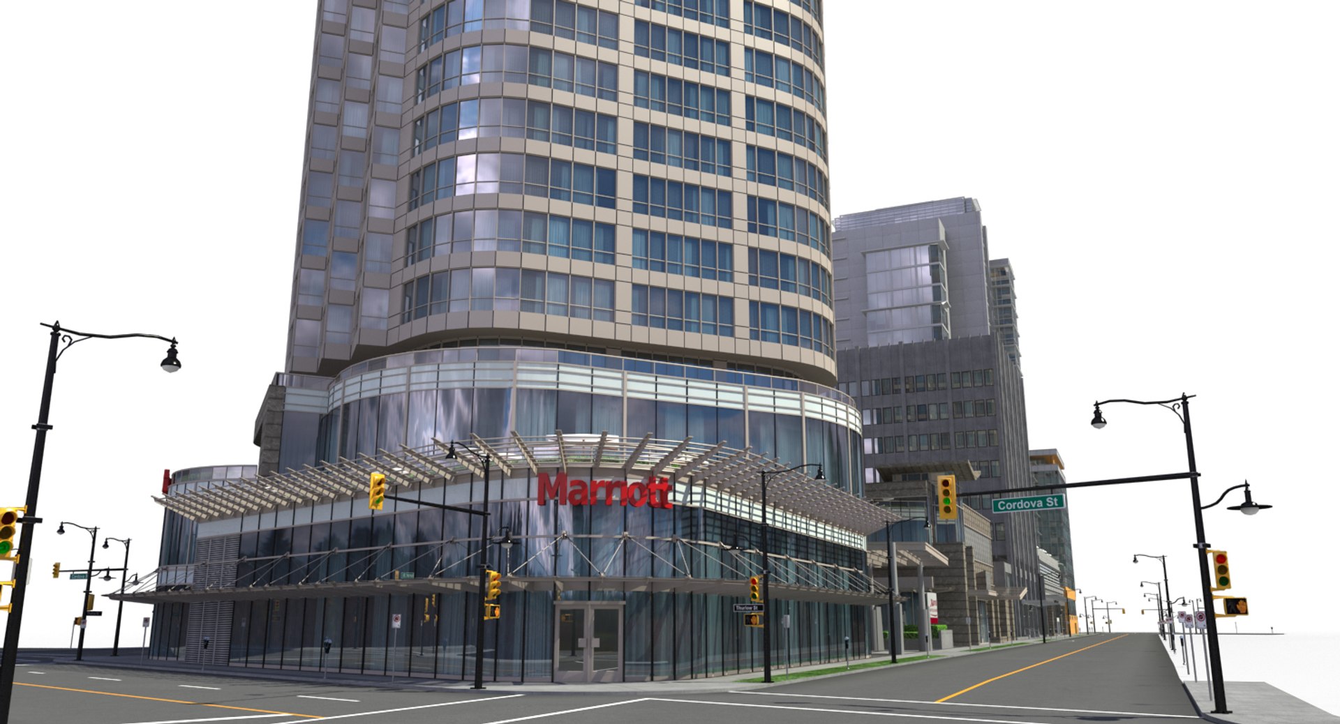 block office buildings 3d model