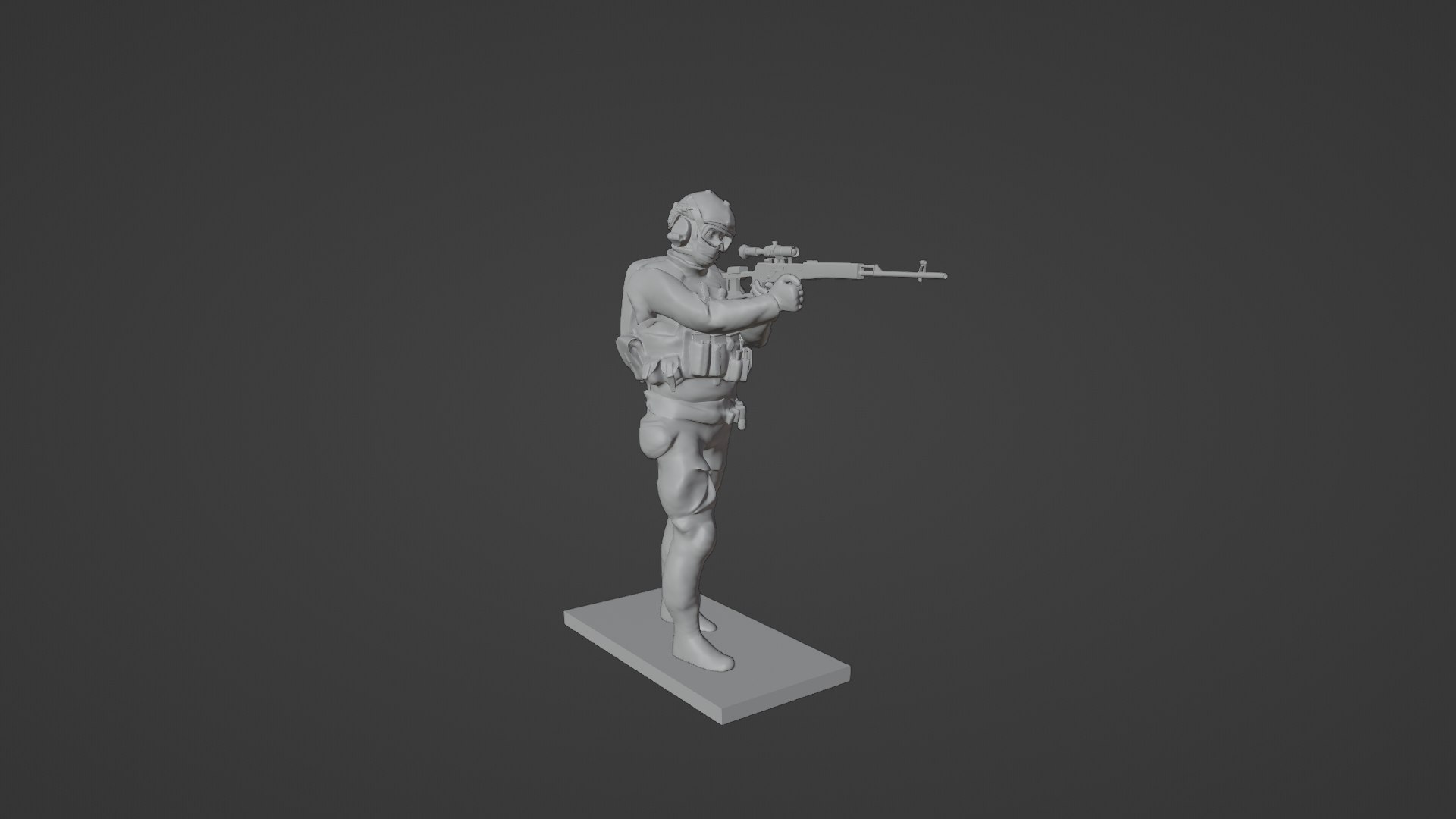 Figures A Standing Soldier With SVD STL 3D - TurboSquid 1951564