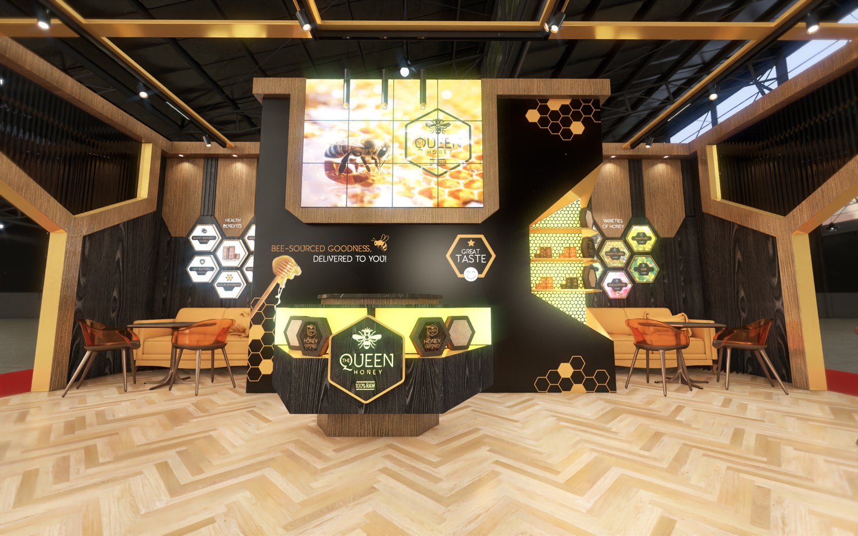3D Honey Exhibtion Stand Design Model - TurboSquid 2190620