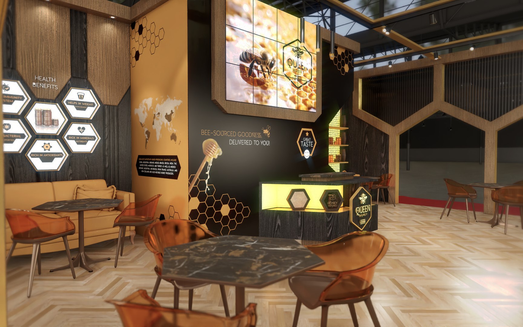3D Honey Exhibtion Stand Design Model - TurboSquid 2190620