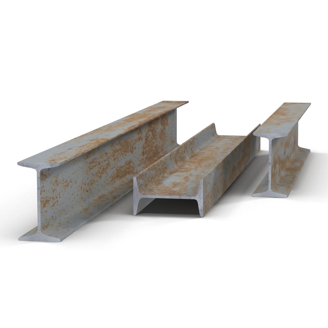 iron beams set 3d max
