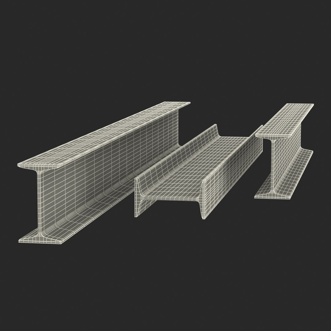 iron beams set 3d max