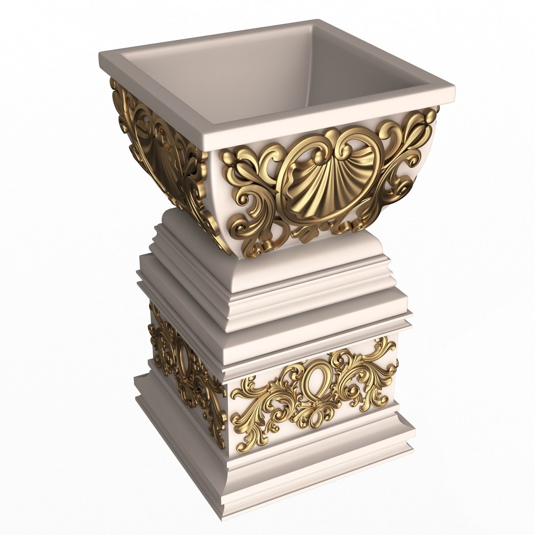 3D Model Flower Pot 06 White - TurboSquid 2198319