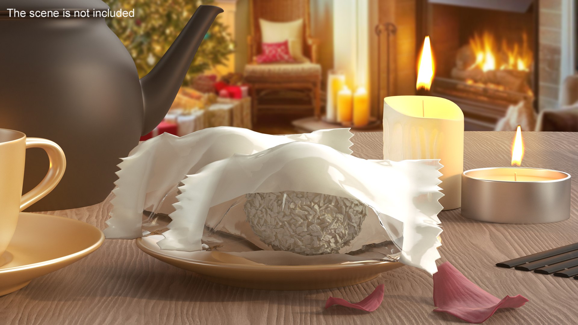 3D White Chocolate Candy Ball In Wrapper Model - TurboSquid 2202493