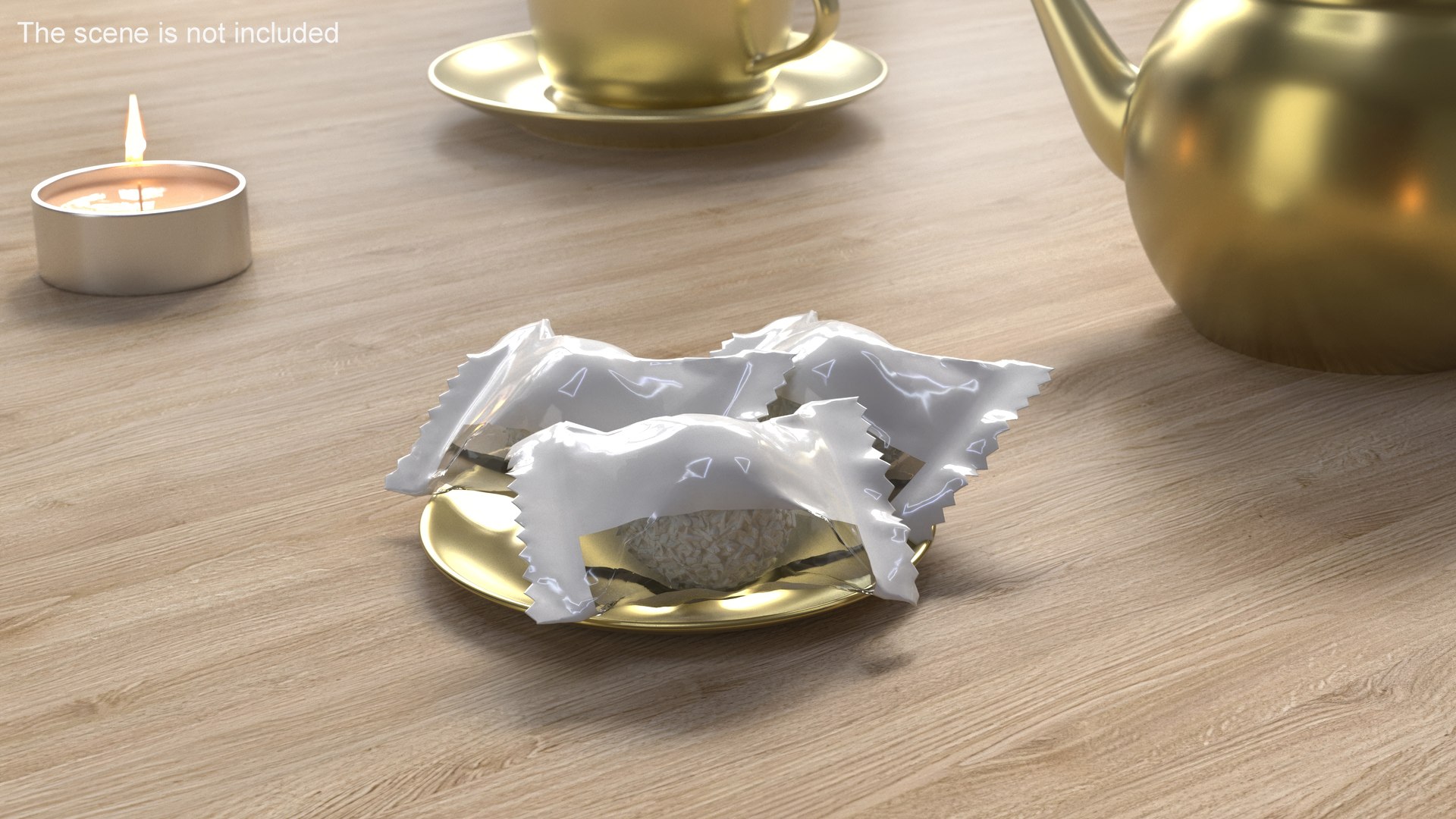 3D White Chocolate Candy Ball In Wrapper Model - TurboSquid 2202493