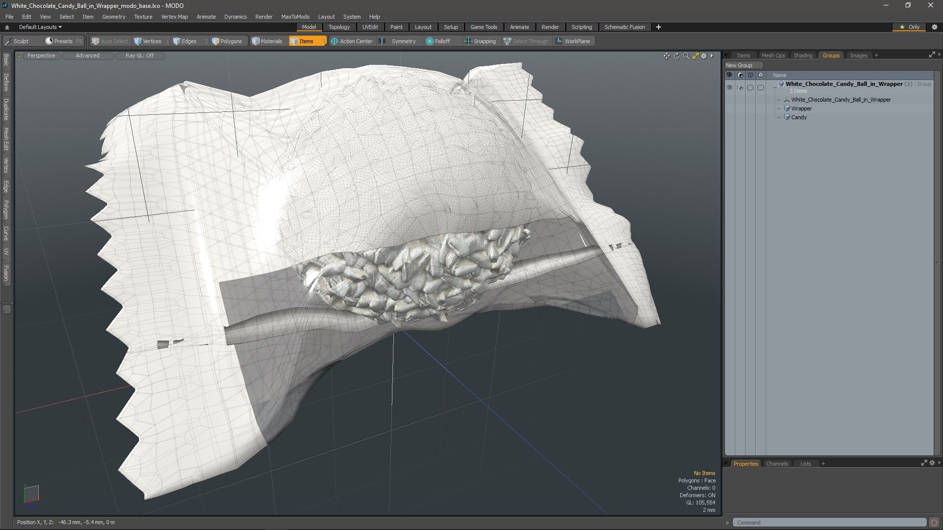 3D White Chocolate Candy Ball In Wrapper Model - TurboSquid 2202493