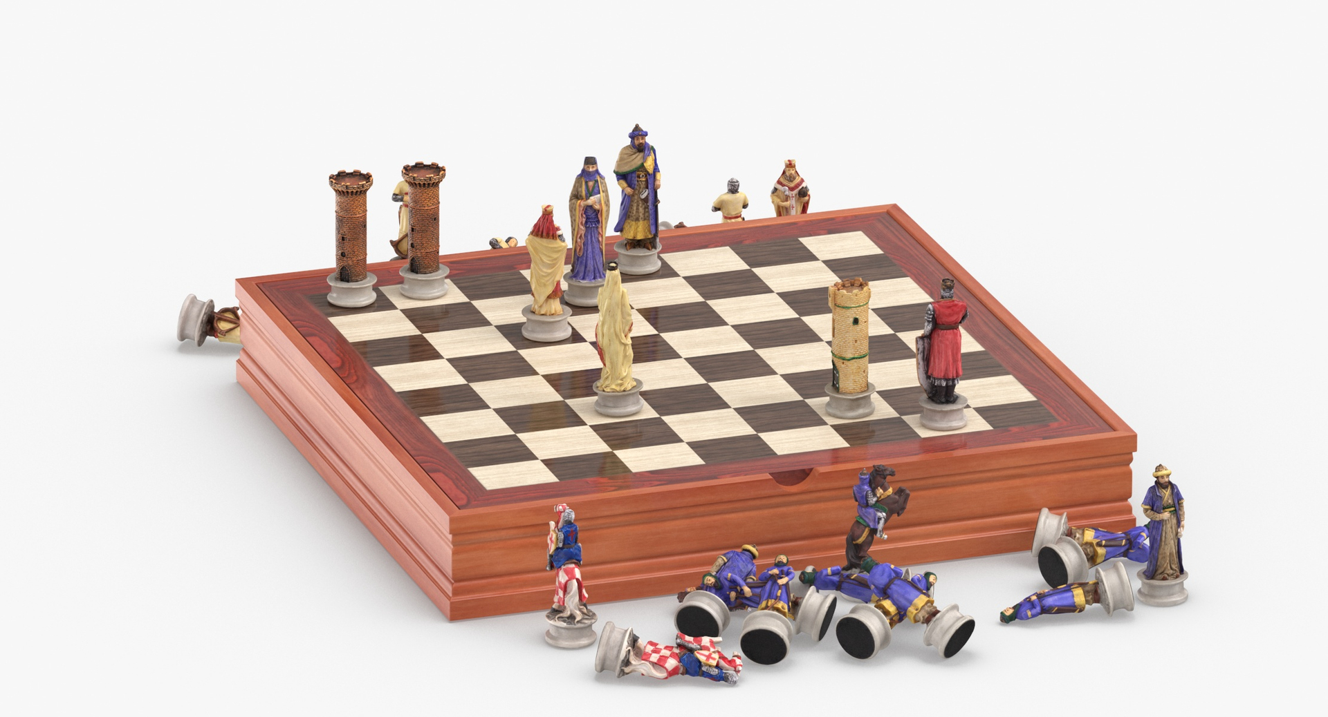3D Chess Board Set 01 - TurboSquid 1569653