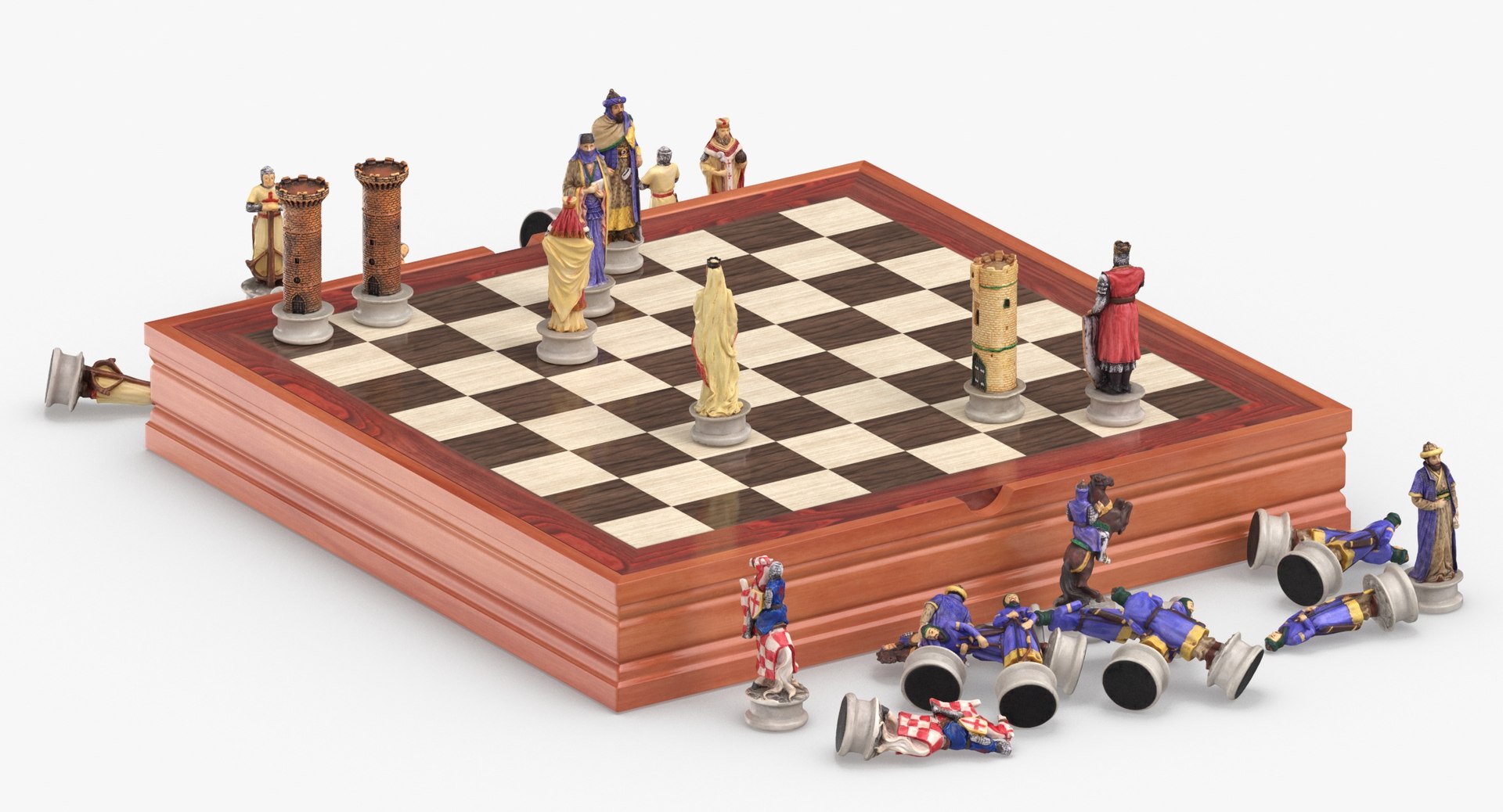 3D chess board set 01 - TurboSquid 1569653