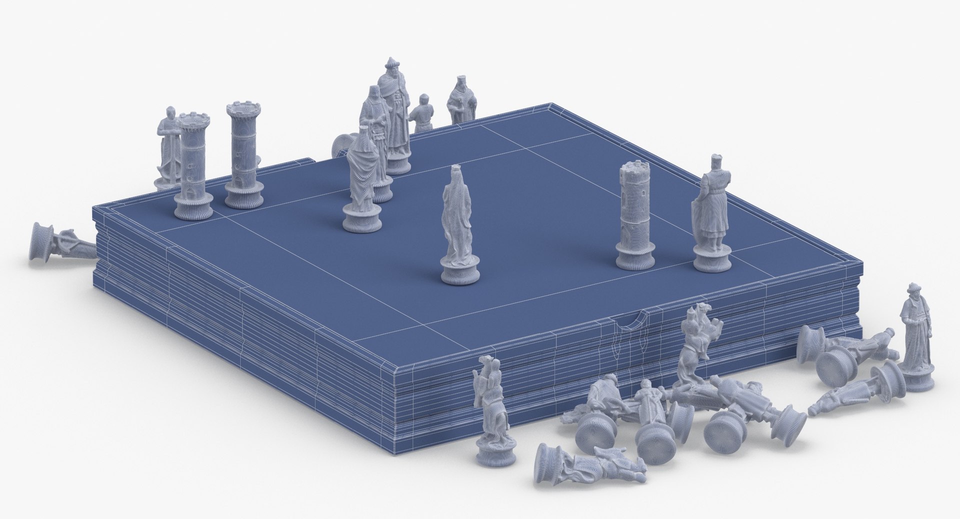 3D chess board set 01 - TurboSquid 1569653