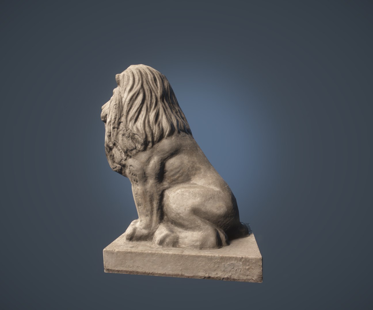3d Model Of Scanned Lion Statue
