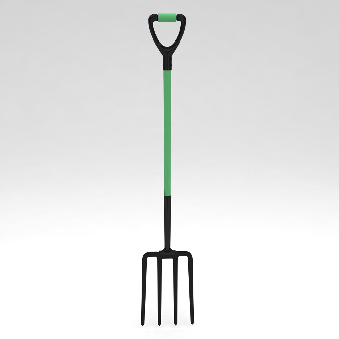 3d garden spading flat fork