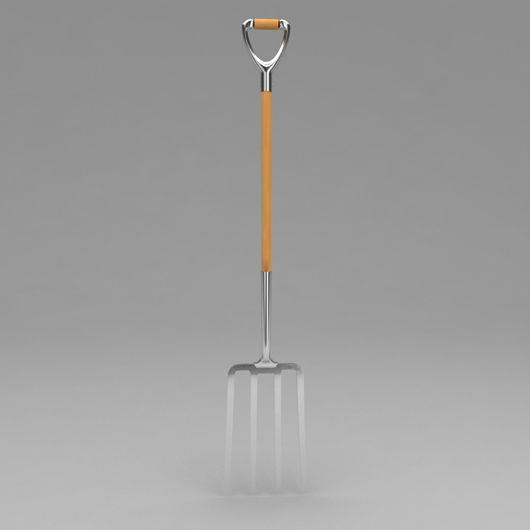 3d garden spading flat fork