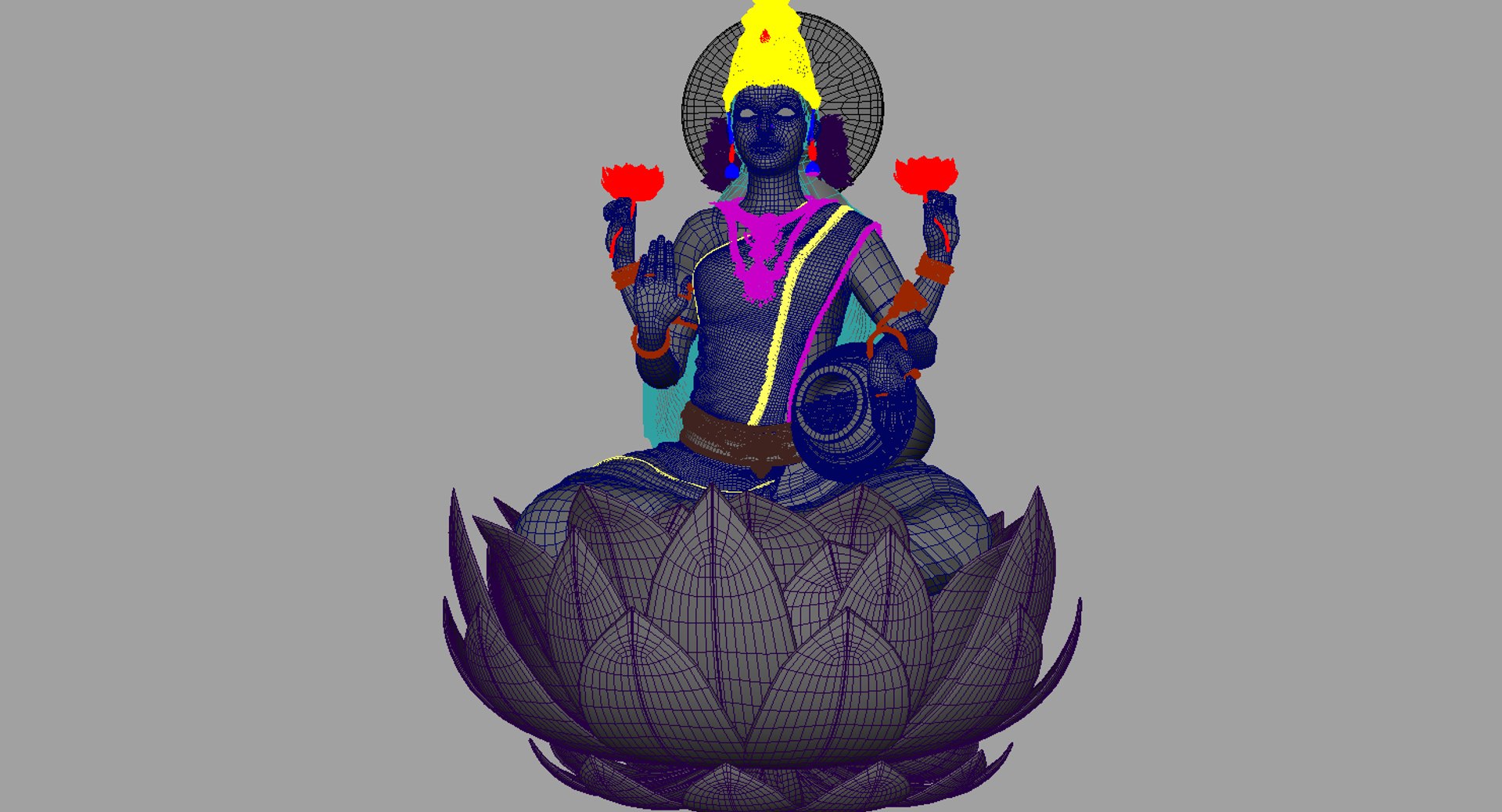 3D Gold God Lakshmi Model - TurboSquid 1551438
