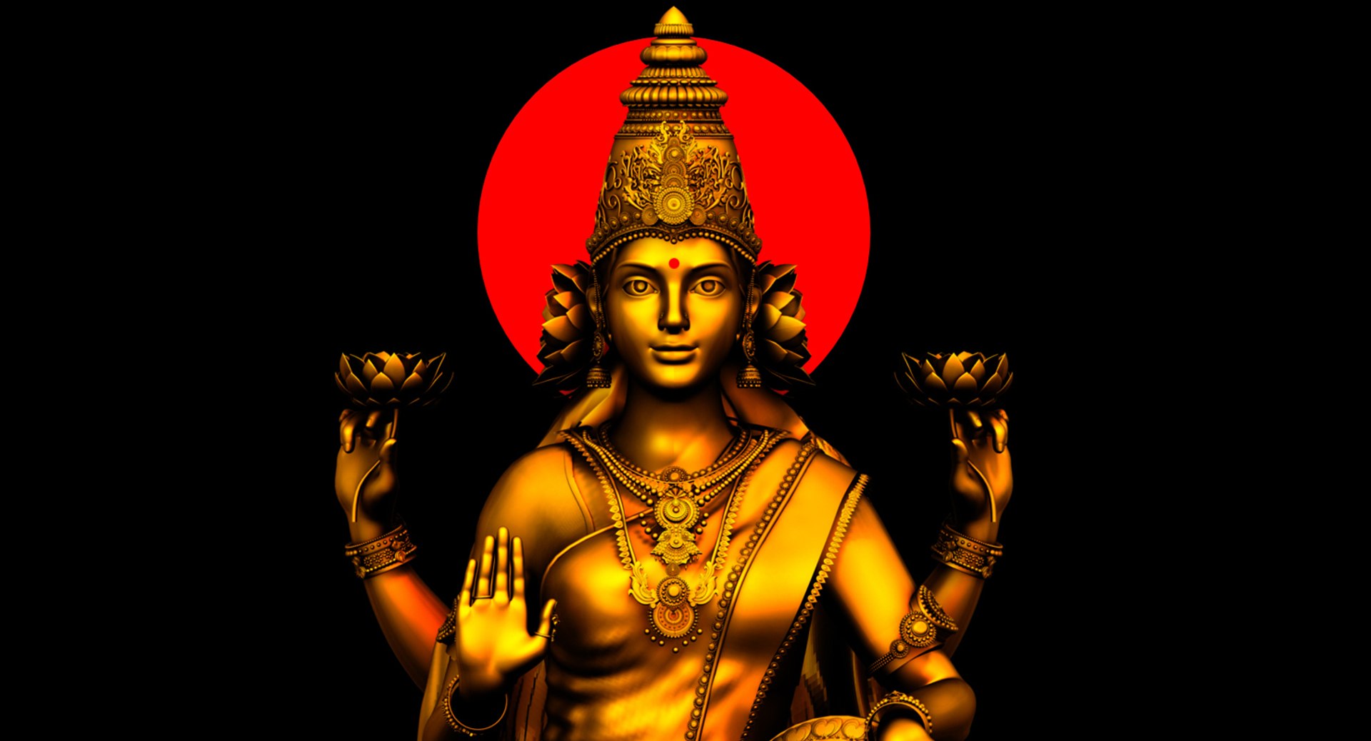 3D Gold God Lakshmi Model - TurboSquid 1551438