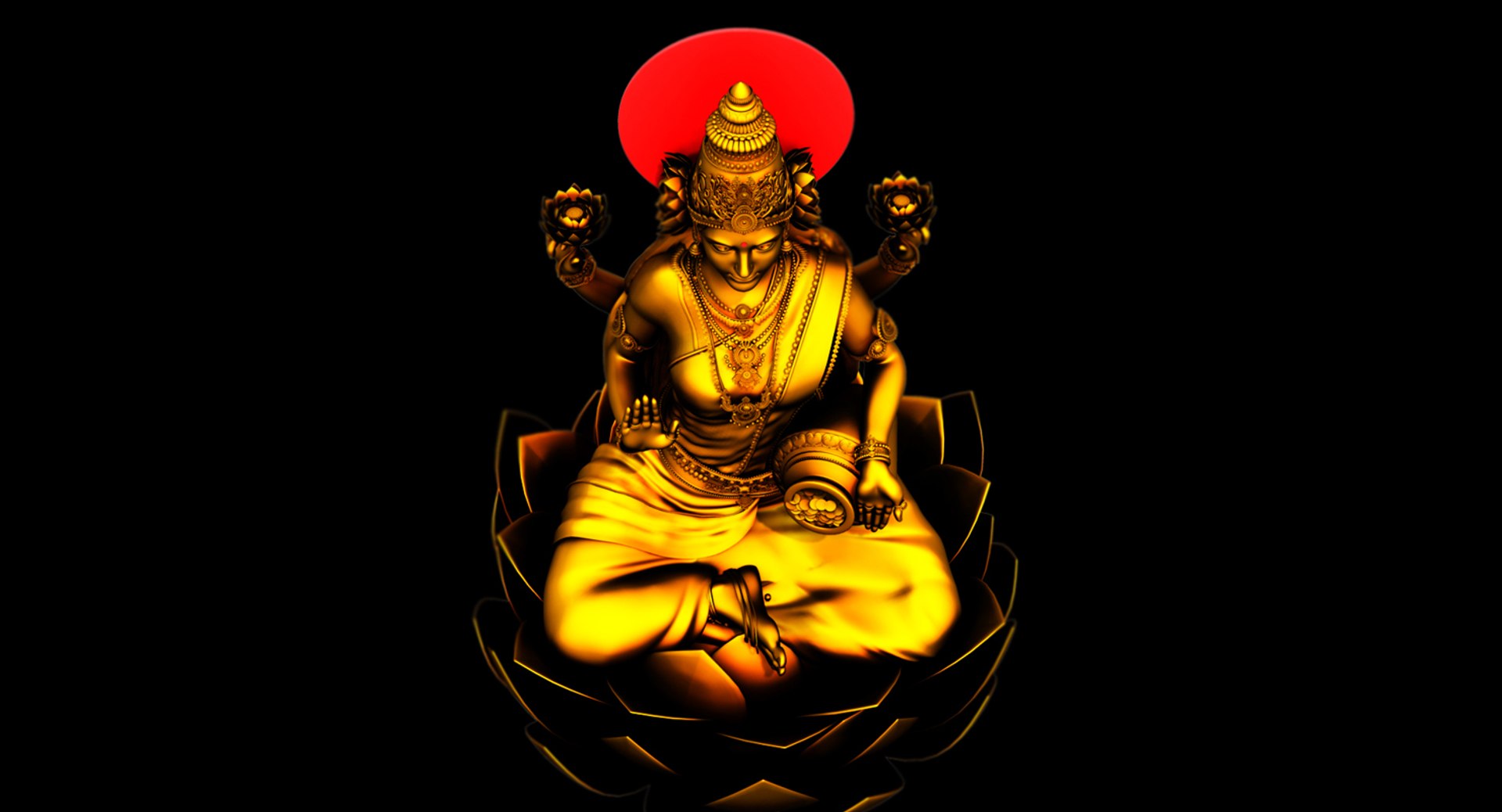 3D Gold God Lakshmi Model - TurboSquid 1551438