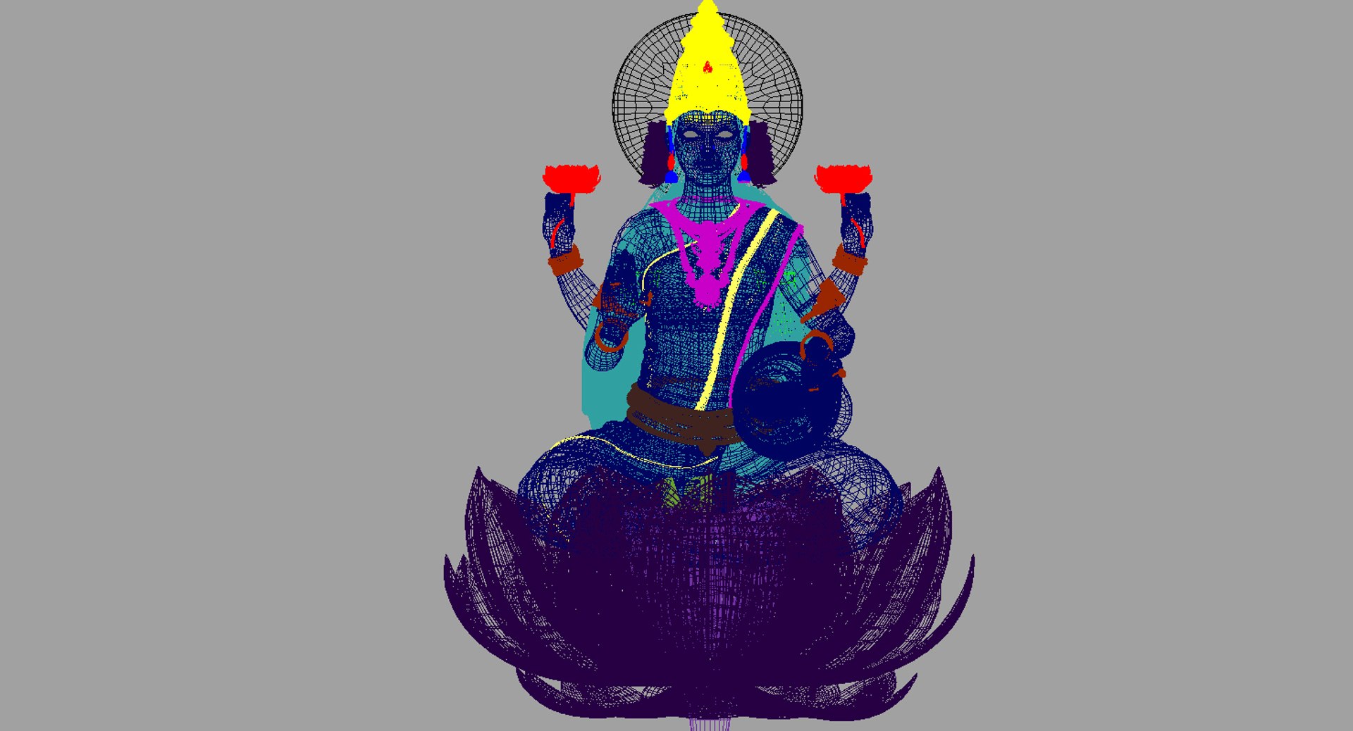 3D Gold God Lakshmi Model - TurboSquid 1551438
