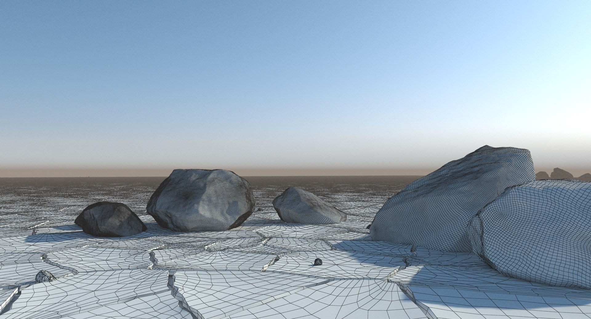 Desert Mountains Rocks 3d Max