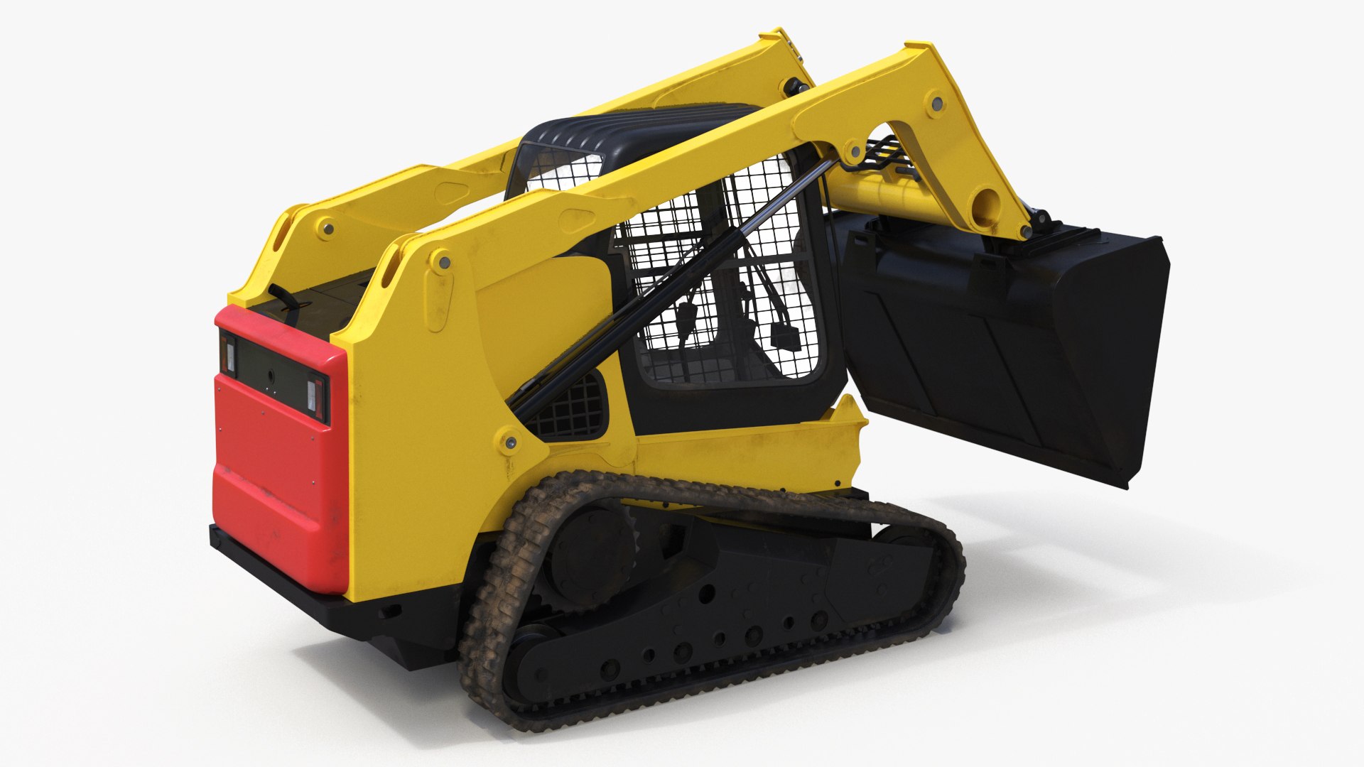 3D Model Skid Steer Or Compact Track Loader Yellow Rigged - TurboSquid ...