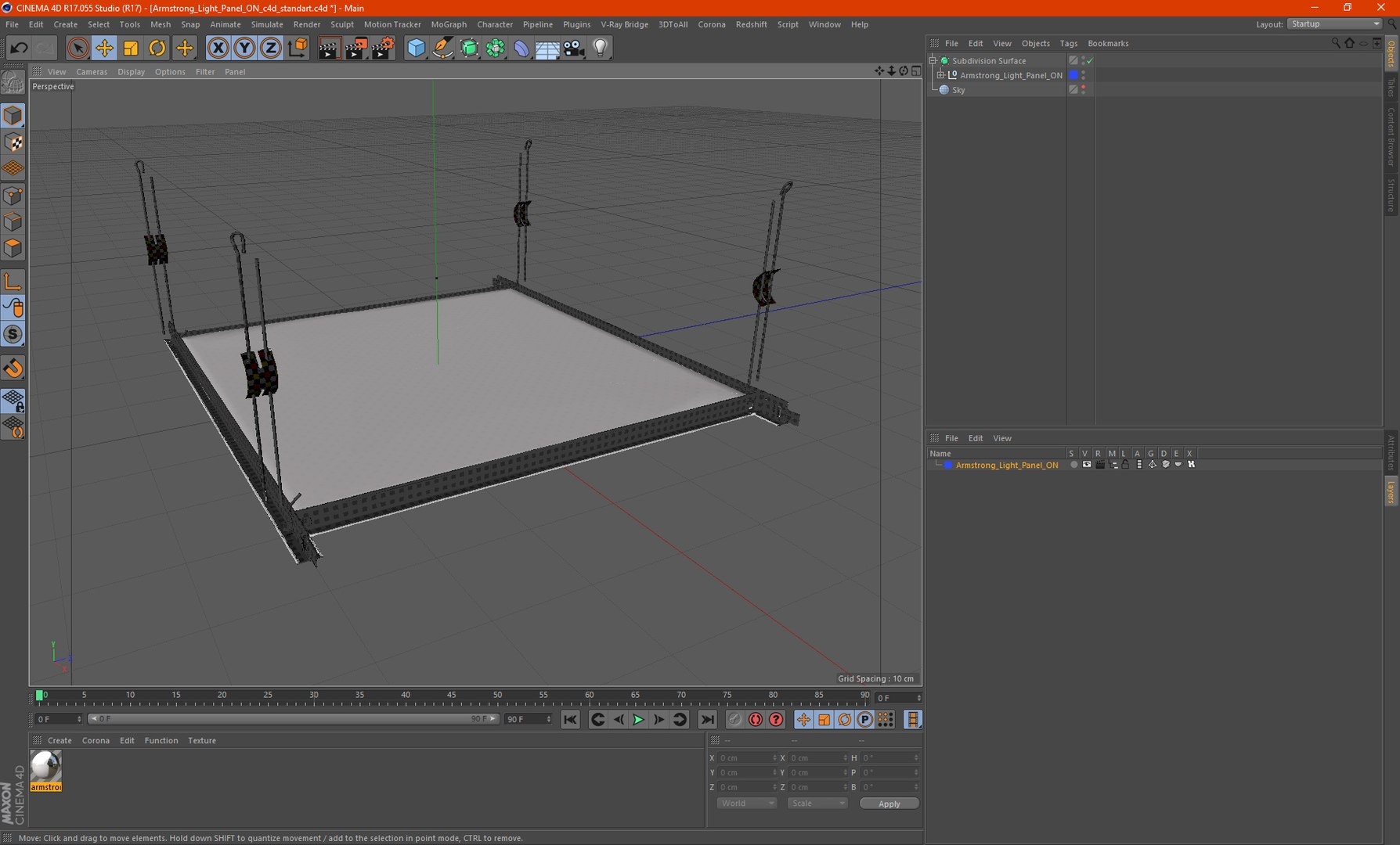 Armstrong Light Panel ON 3D model - TurboSquid 1991119