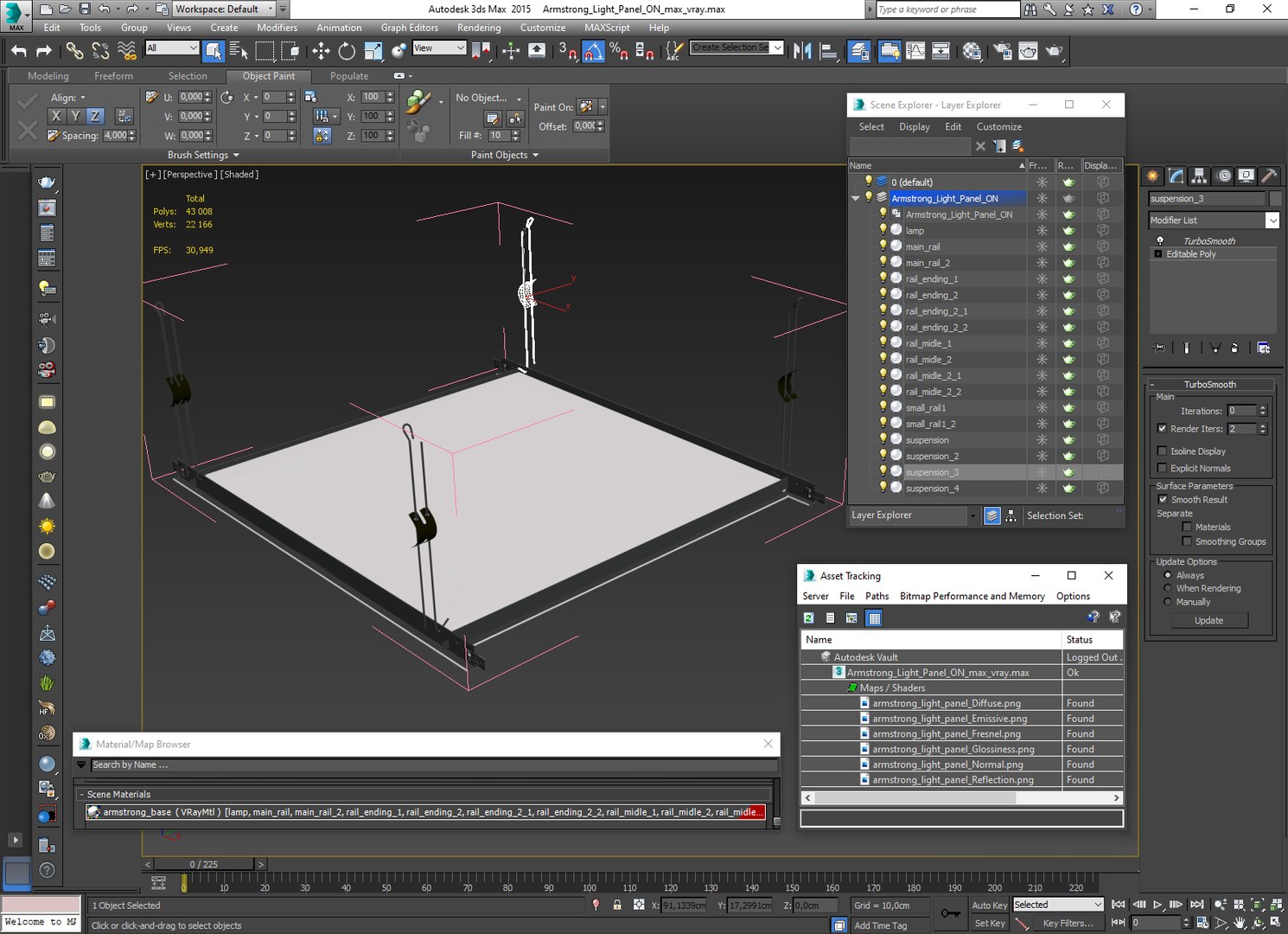 Armstrong Light Panel ON 3D model - TurboSquid 1991119