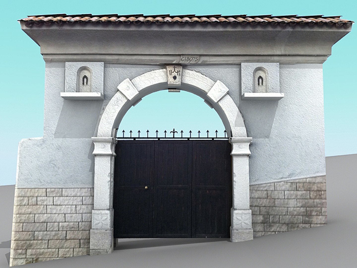 italian villa main entrance 3d model
