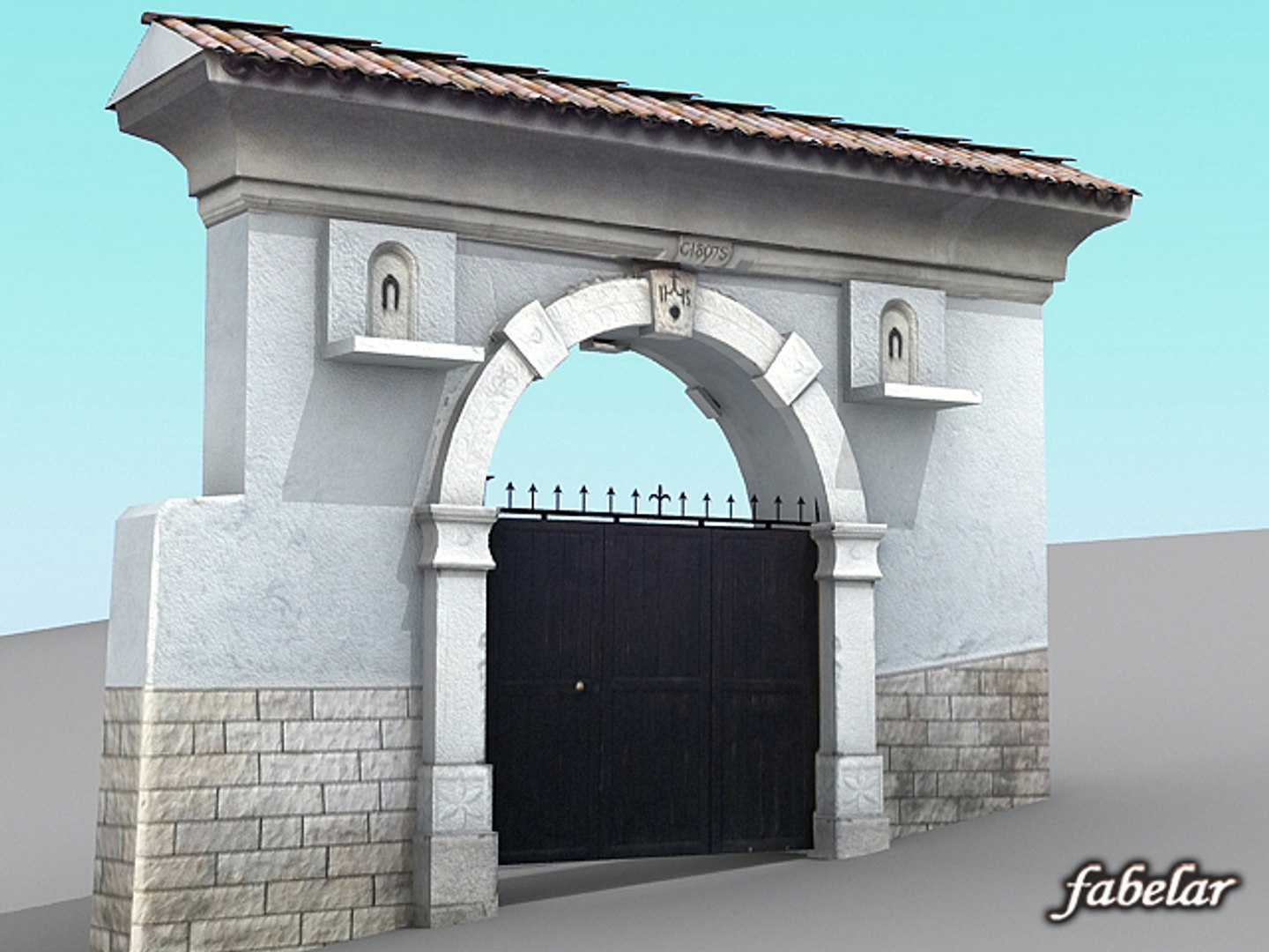 italian villa main entrance 3d model