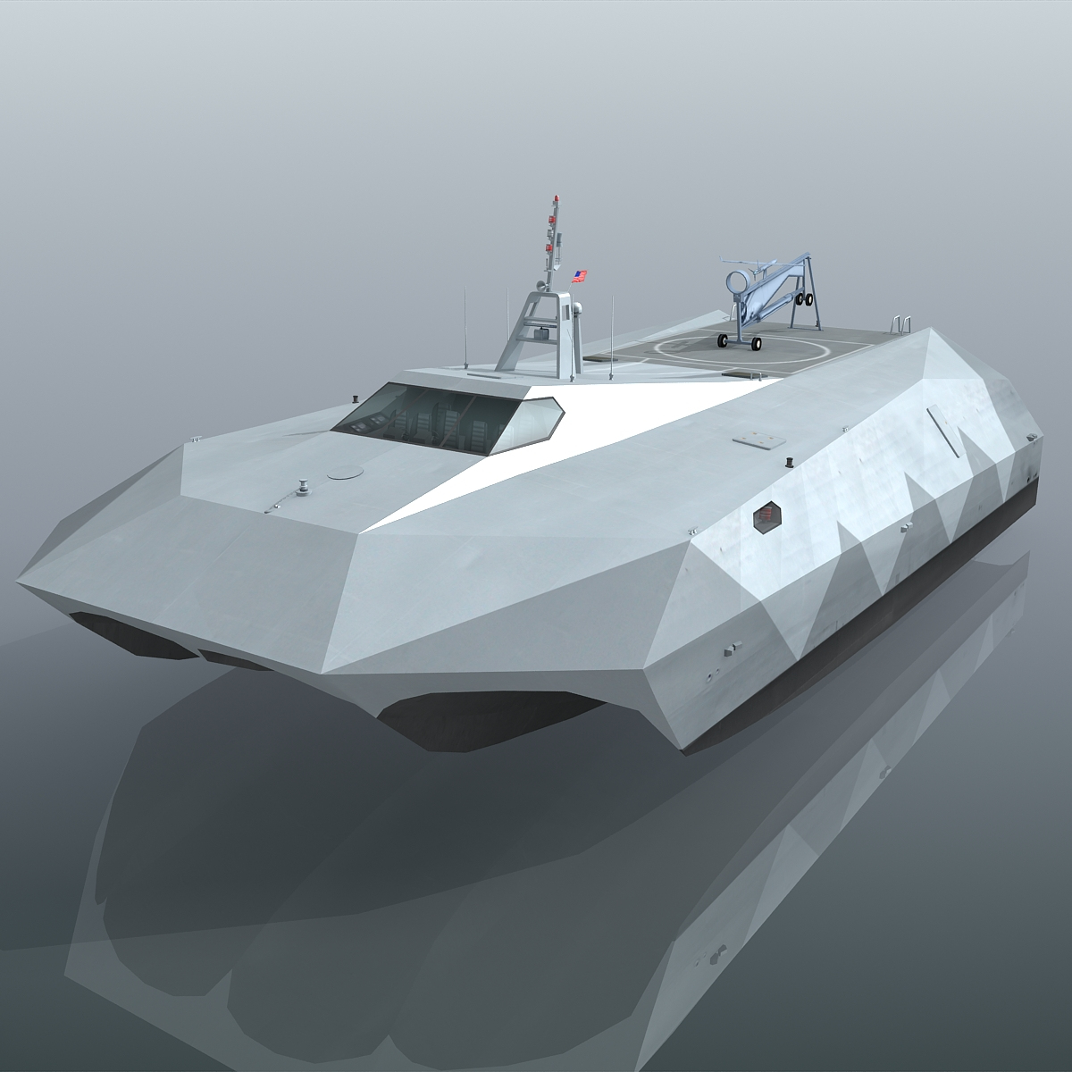 navy m80 stiletto stealth ship 3d model