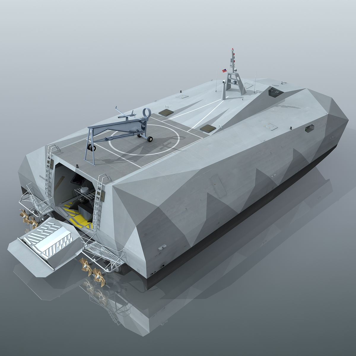 navy m80 stiletto stealth ship 3d model