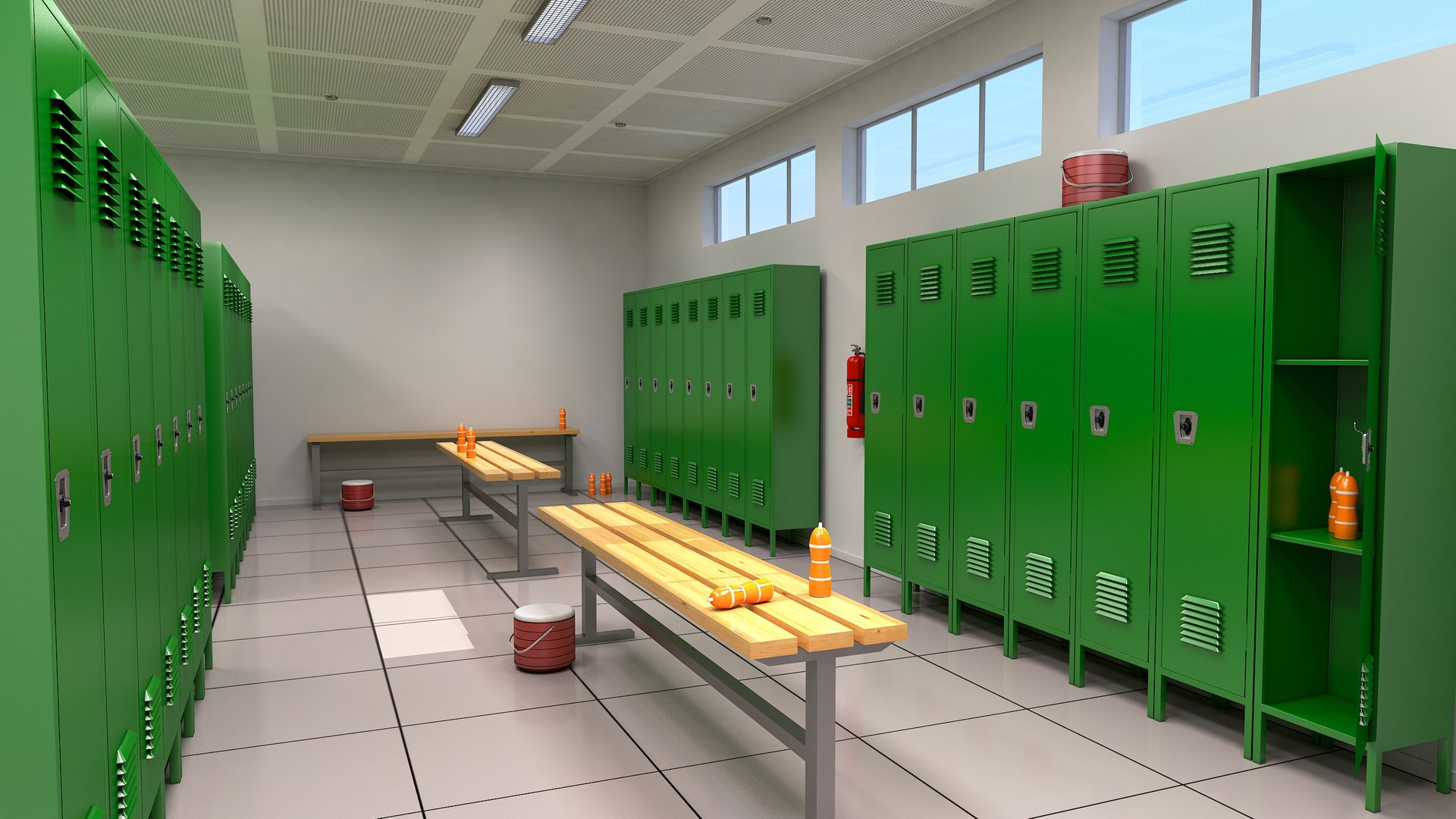 Locker Room 3 - Green 3D - TurboSquid 1913757