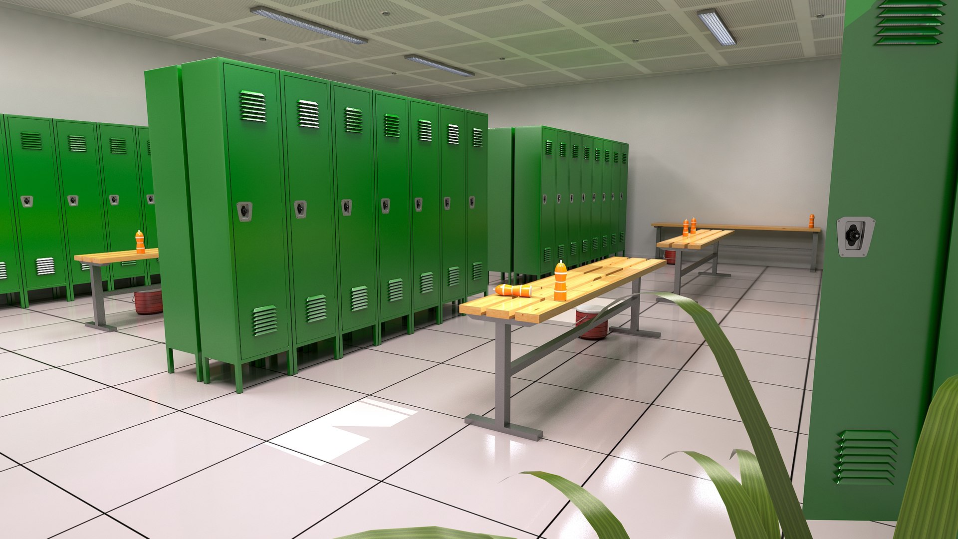 Locker Room 3 - Green 3D - TurboSquid 1913757