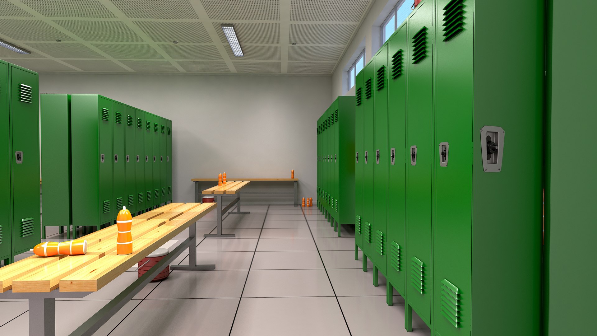 Locker Room 3 - Green 3D - TurboSquid 1913757