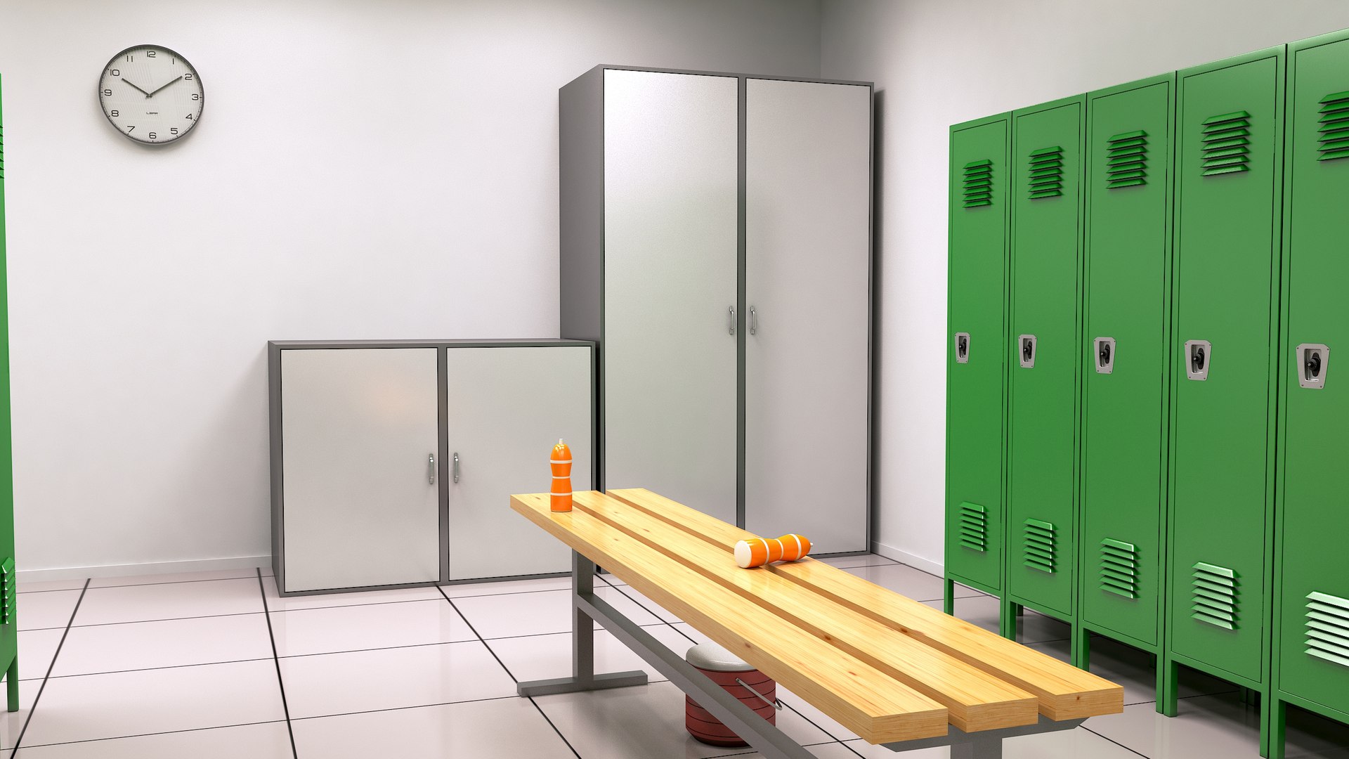 Locker Room 3 - Green 3D - TurboSquid 1913757