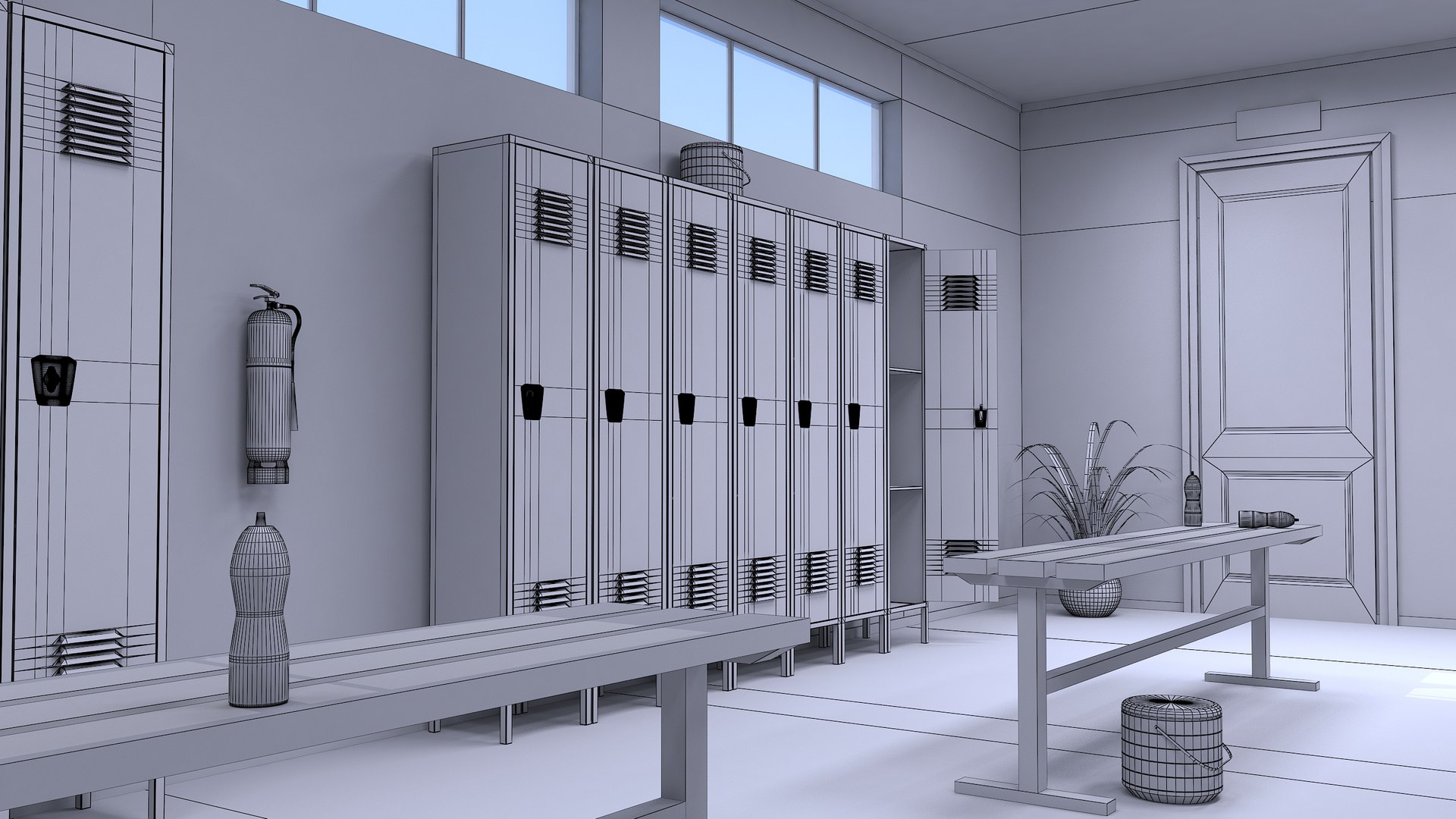 Locker Room 3 - Green 3D - TurboSquid 1913757