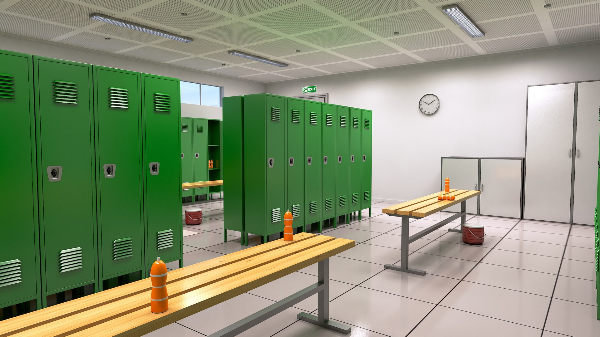 Locker Room 3 - Green 3D - TurboSquid 1913757