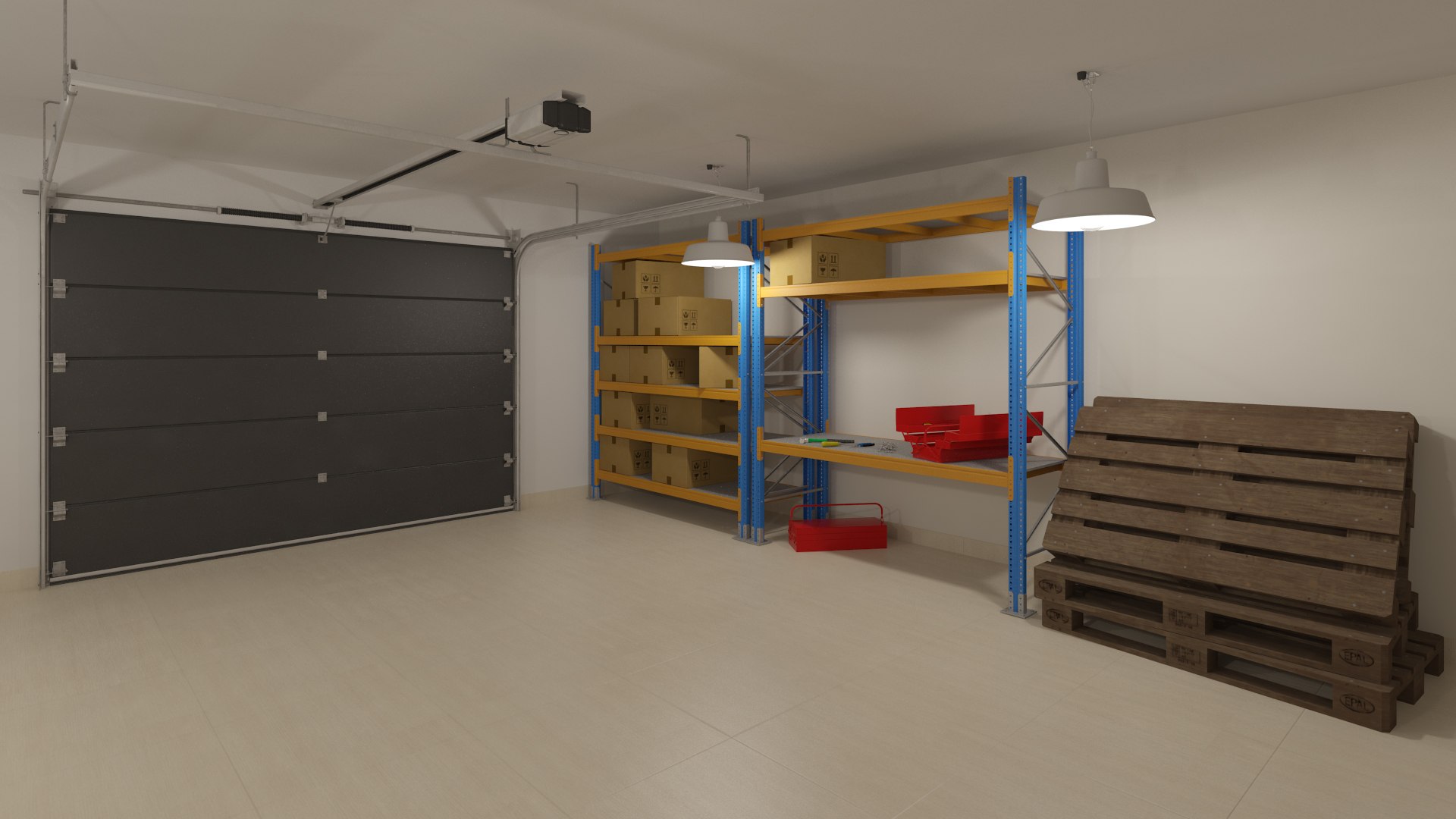 3D Model Garage With Storage And HVAC - TurboSquid 1817329