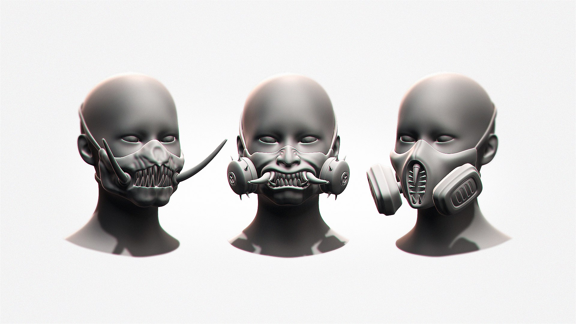 Gas Mask Collection 3D Model - TurboSquid 1879925