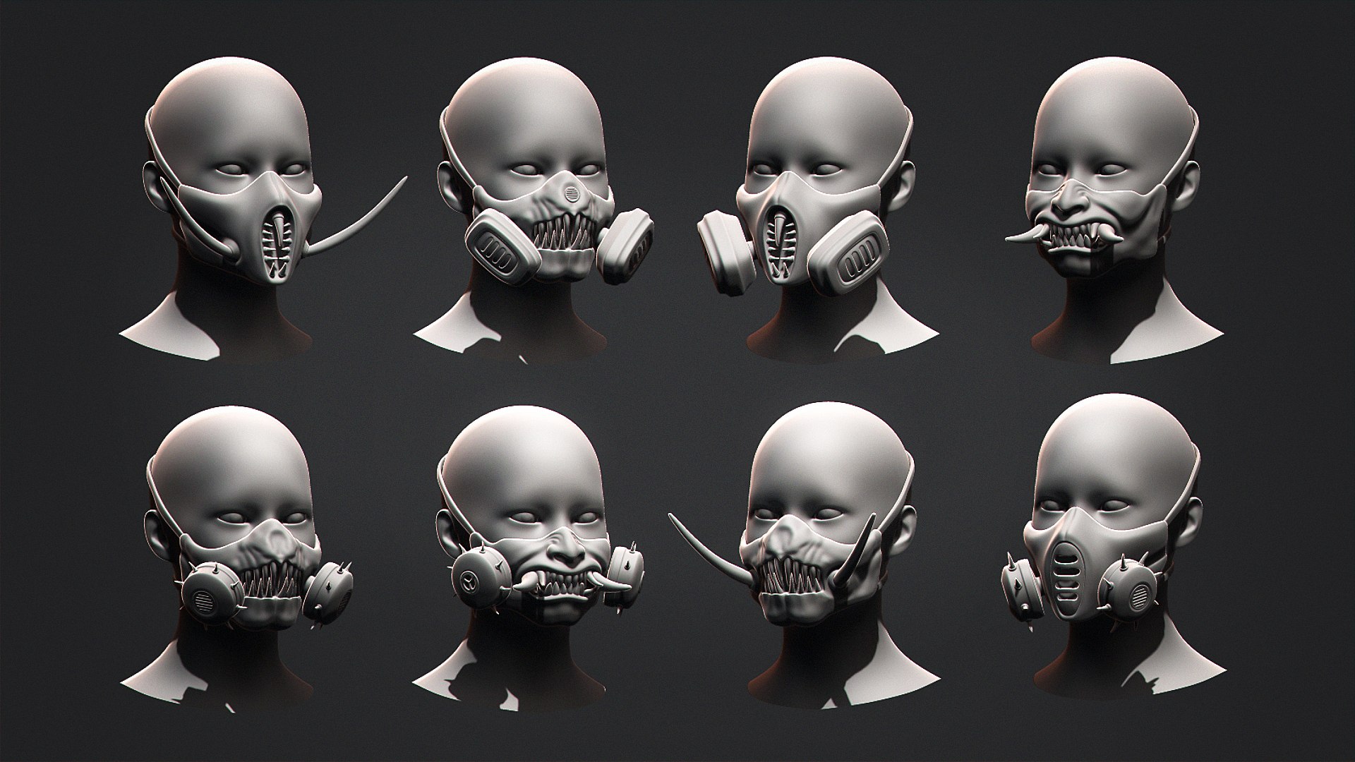 Gas Mask Collection 3D Model - TurboSquid 1879925