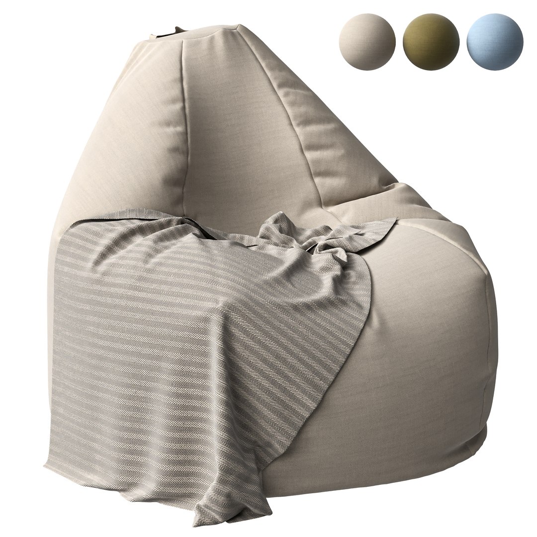 Pouffe Rory Bean Bag 3D Model - TurboSquid 2032801